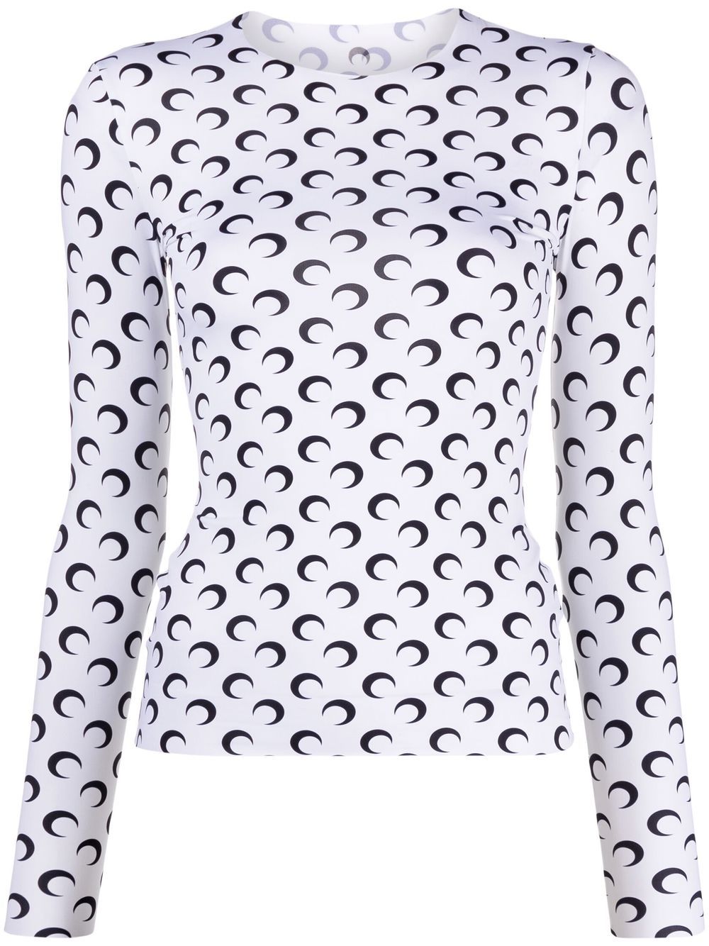 Marine Serre Crescent Moon-Print Top - White | Editorialist Marine Serre Crescent Moon-Print Top - White | Editorialist