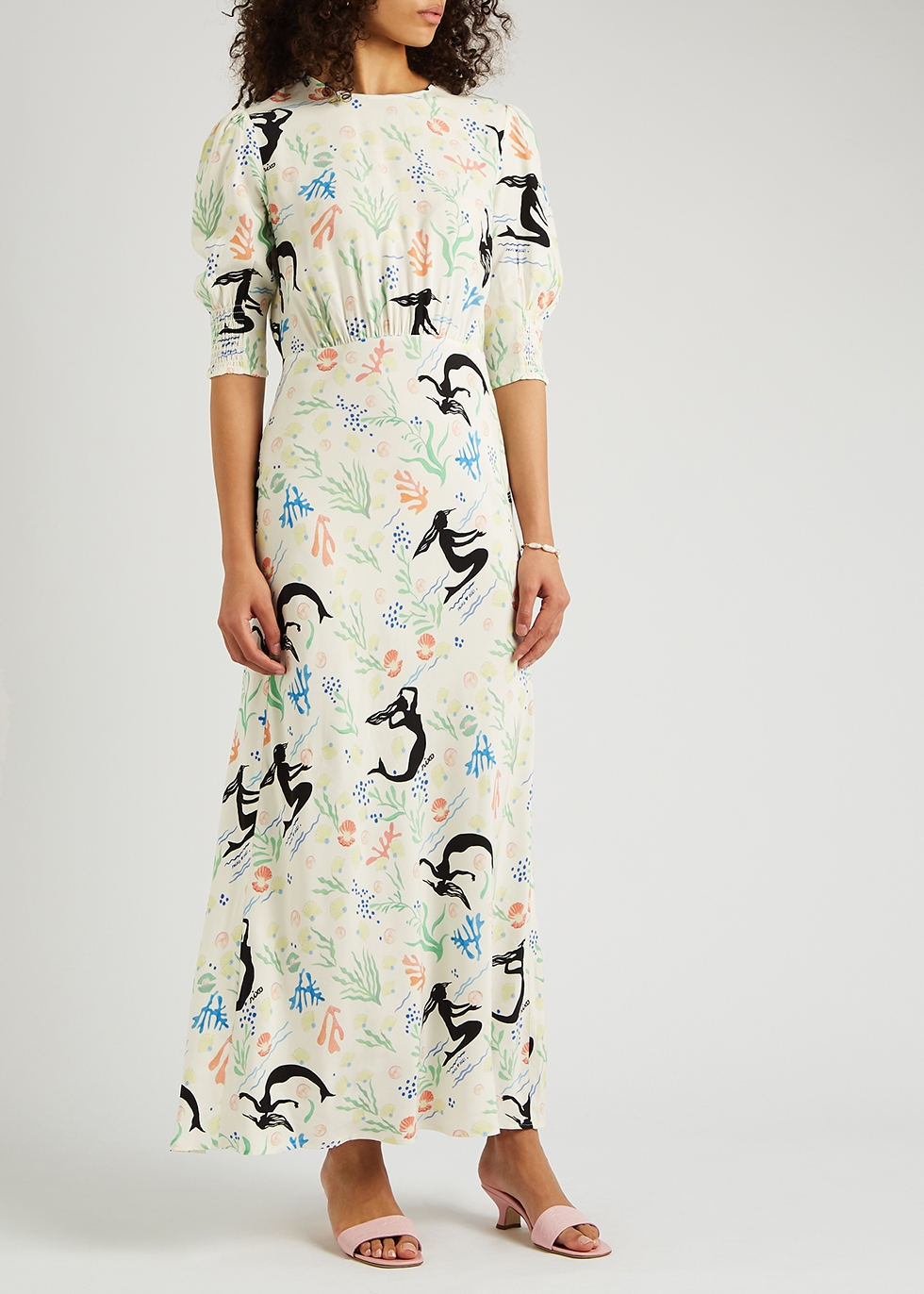 Rixo Lucile Printed Maxi Dress In White - 40% Off | Editorialist