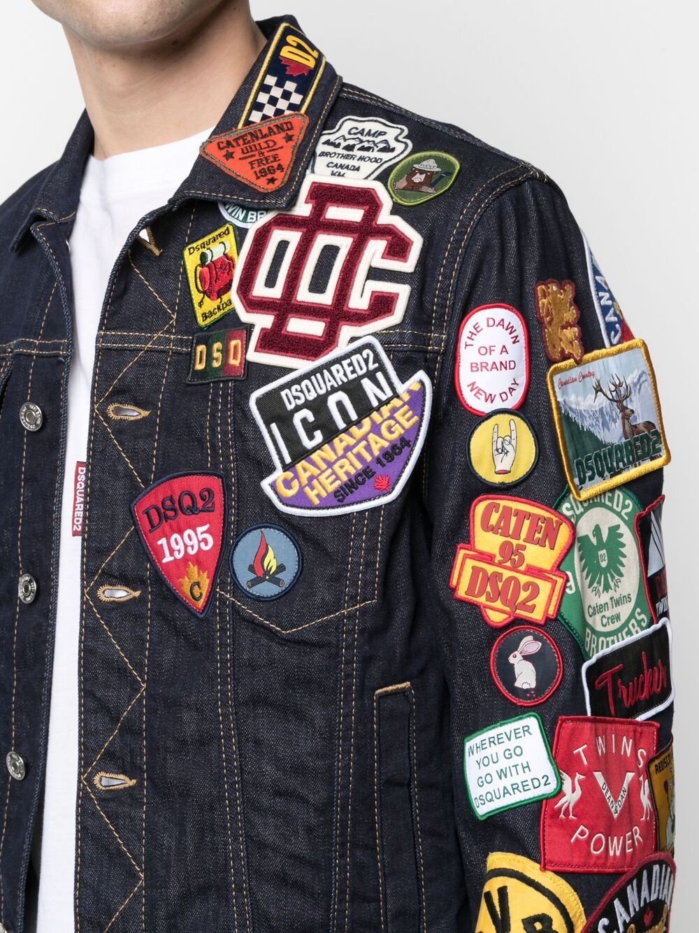 DSQUARED2 Caten Tayers Patch Denim Jacket