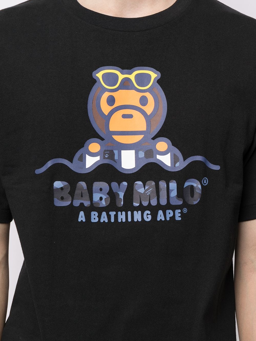 A Bathing Ape® Baby Milo Motif-Print T-Shirt - Black | Editorialist
