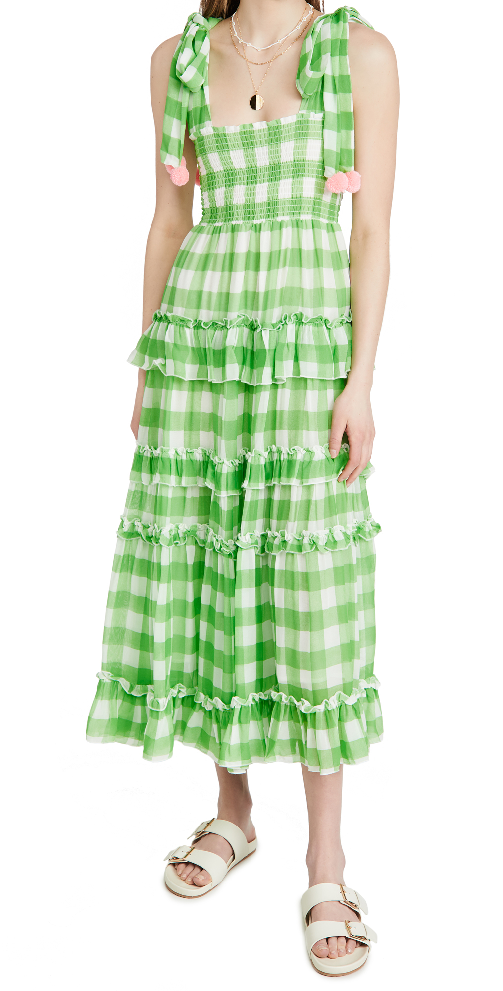 Sundress Berenice Dress - Gingham Lime | Editorialist