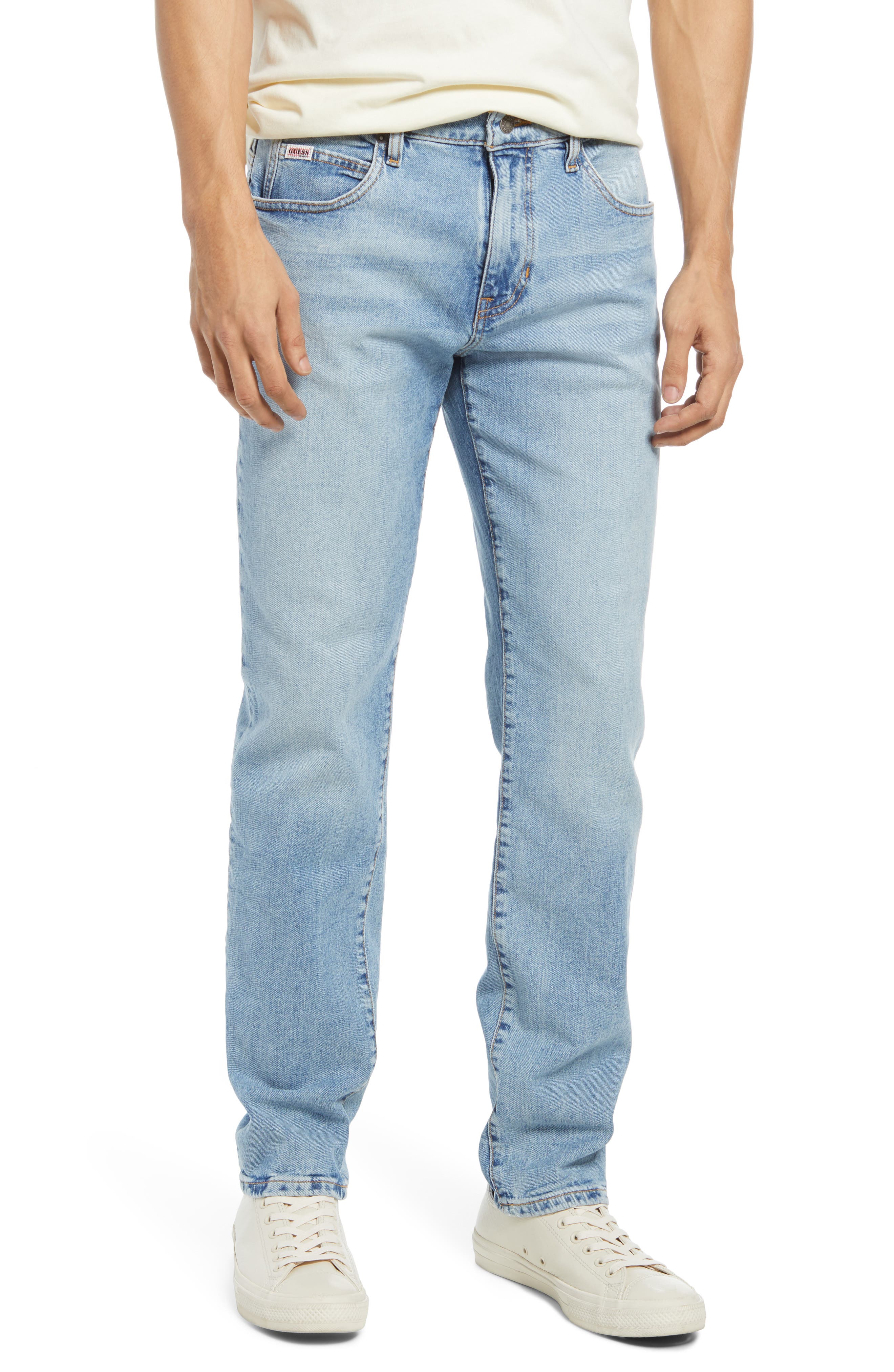 Guess Go Slim Straight Stretch Jeans Blue Editorialist