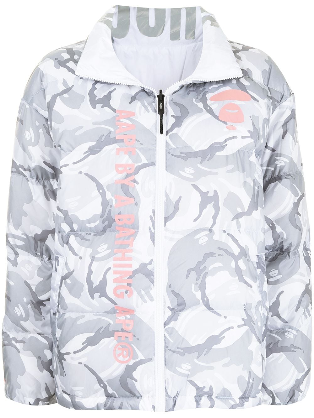 Buy AAPE BY *A BATHING APE® Camouflage Print Puffer Jacket - Grey At 34 ...