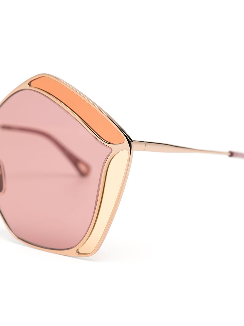 Chloé Gemma Pentagon Frame Metal Sunglasses - Gold  display picture 1