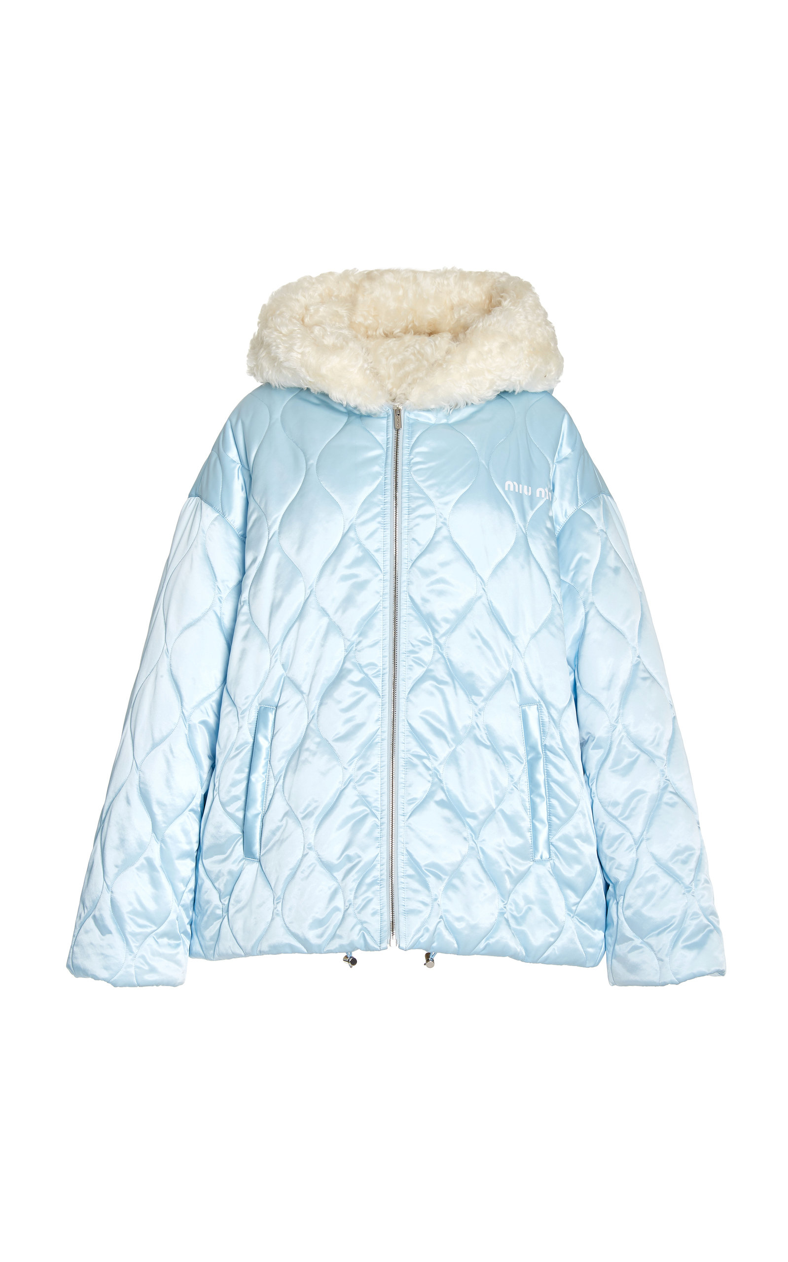 Miu Miu Faux Fur-Trimmed Shell Ski Jacket - Blue | Editorialist