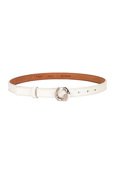 Givenchy G Chain Embossed Croc Buckle Belt In Ivory - 20  display picture 1