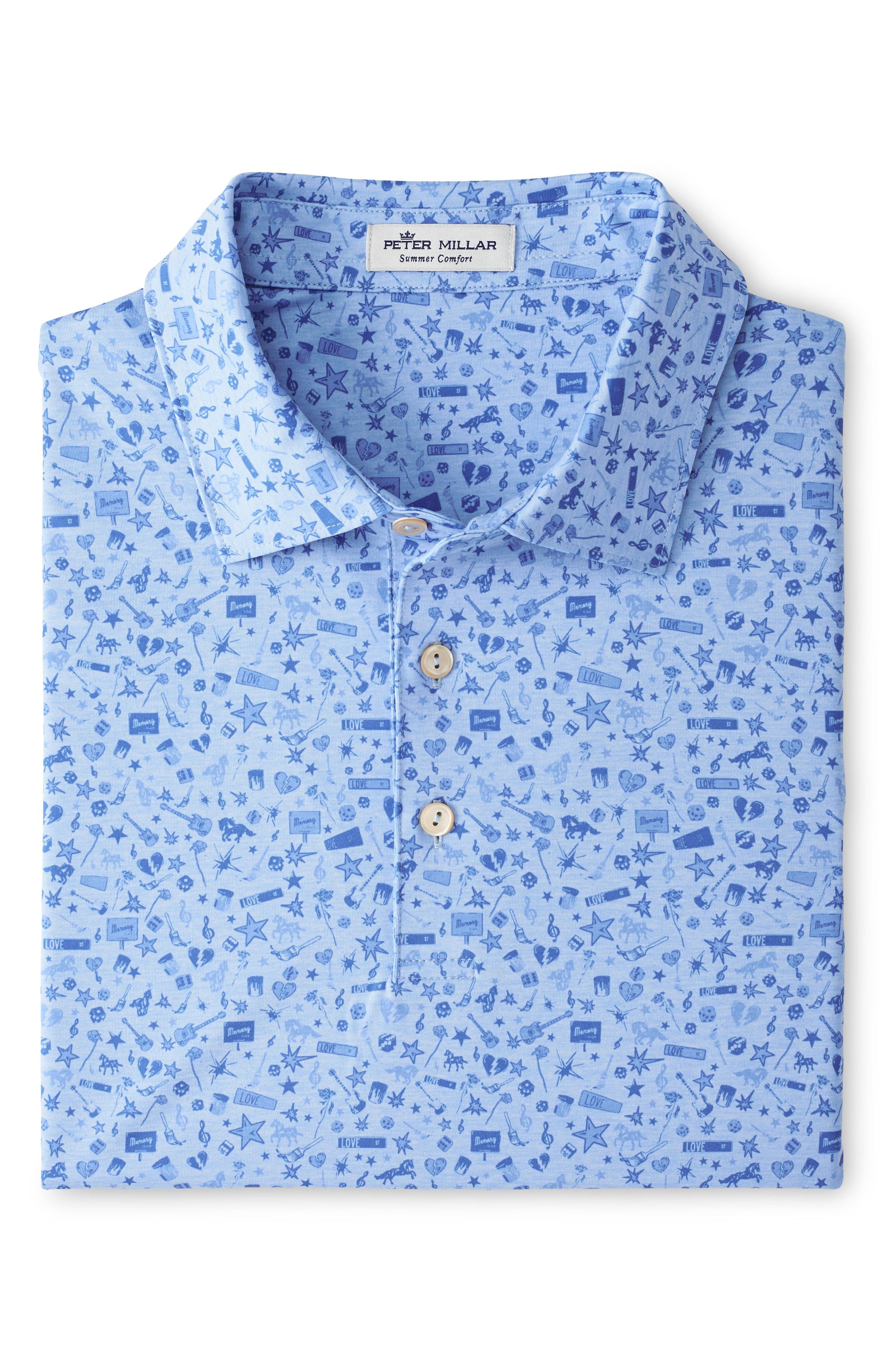 peter millar printed polo