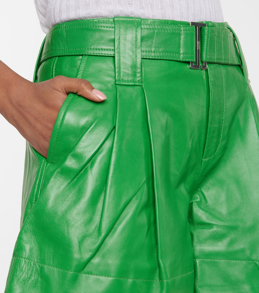 belted leather shorts