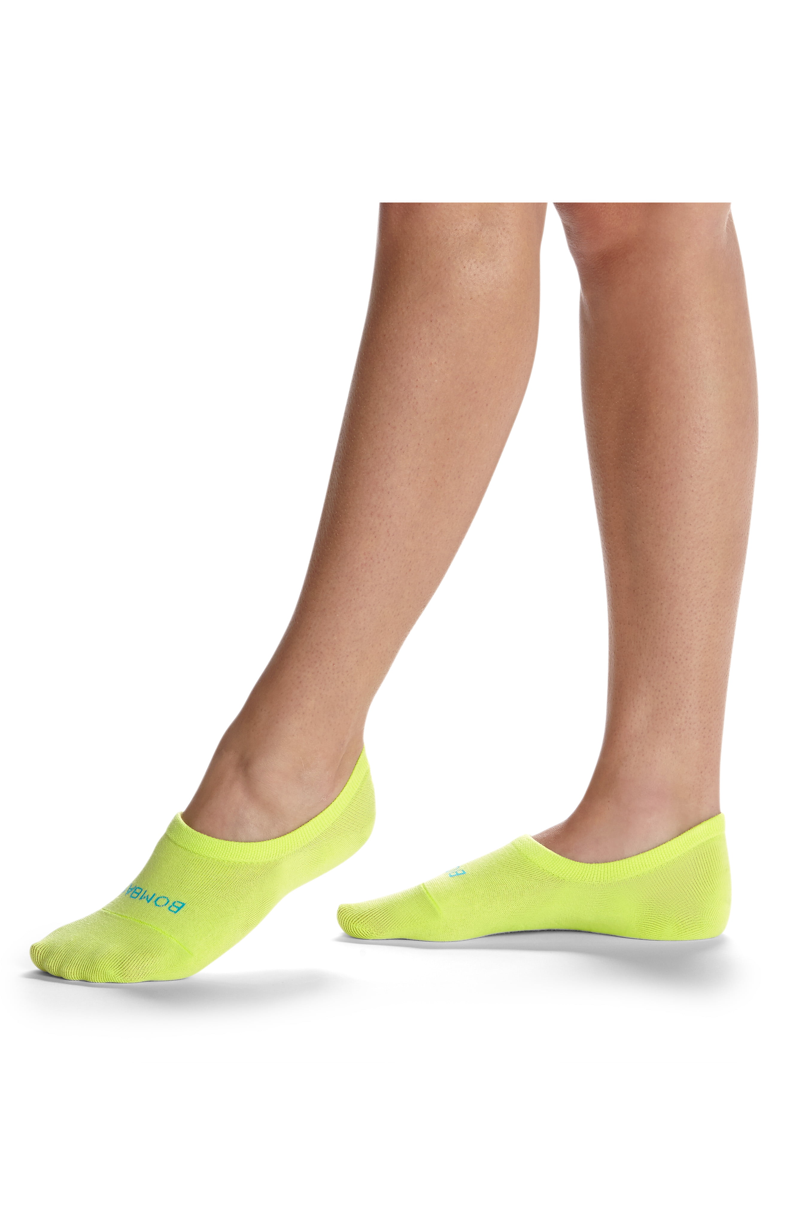 Bombas Neon Accent Lightweight No-Show Socks Chartreuse