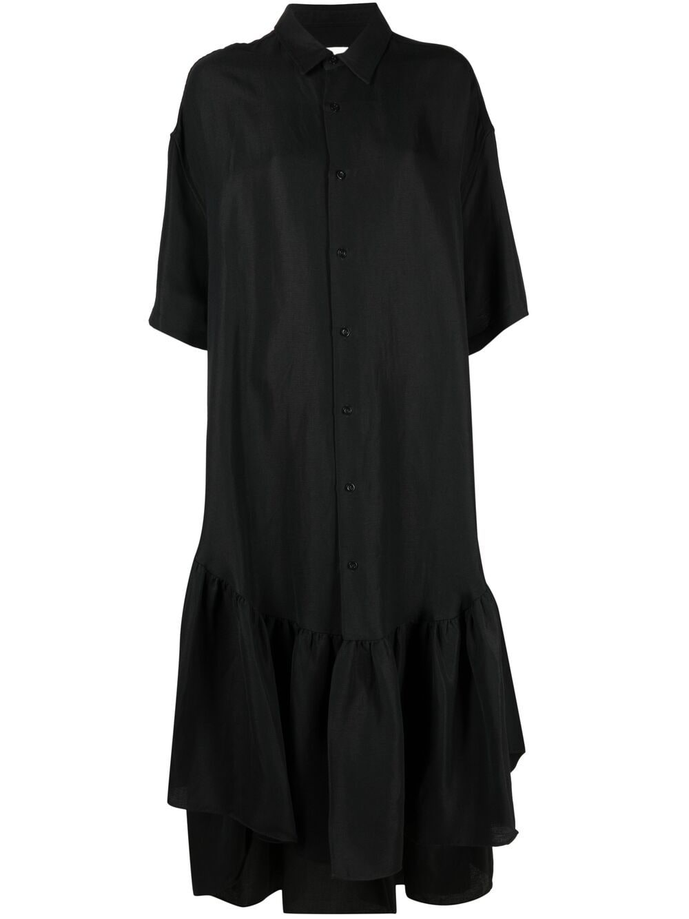 AMI AMI Paris Ruffled Hem Shirt Dress