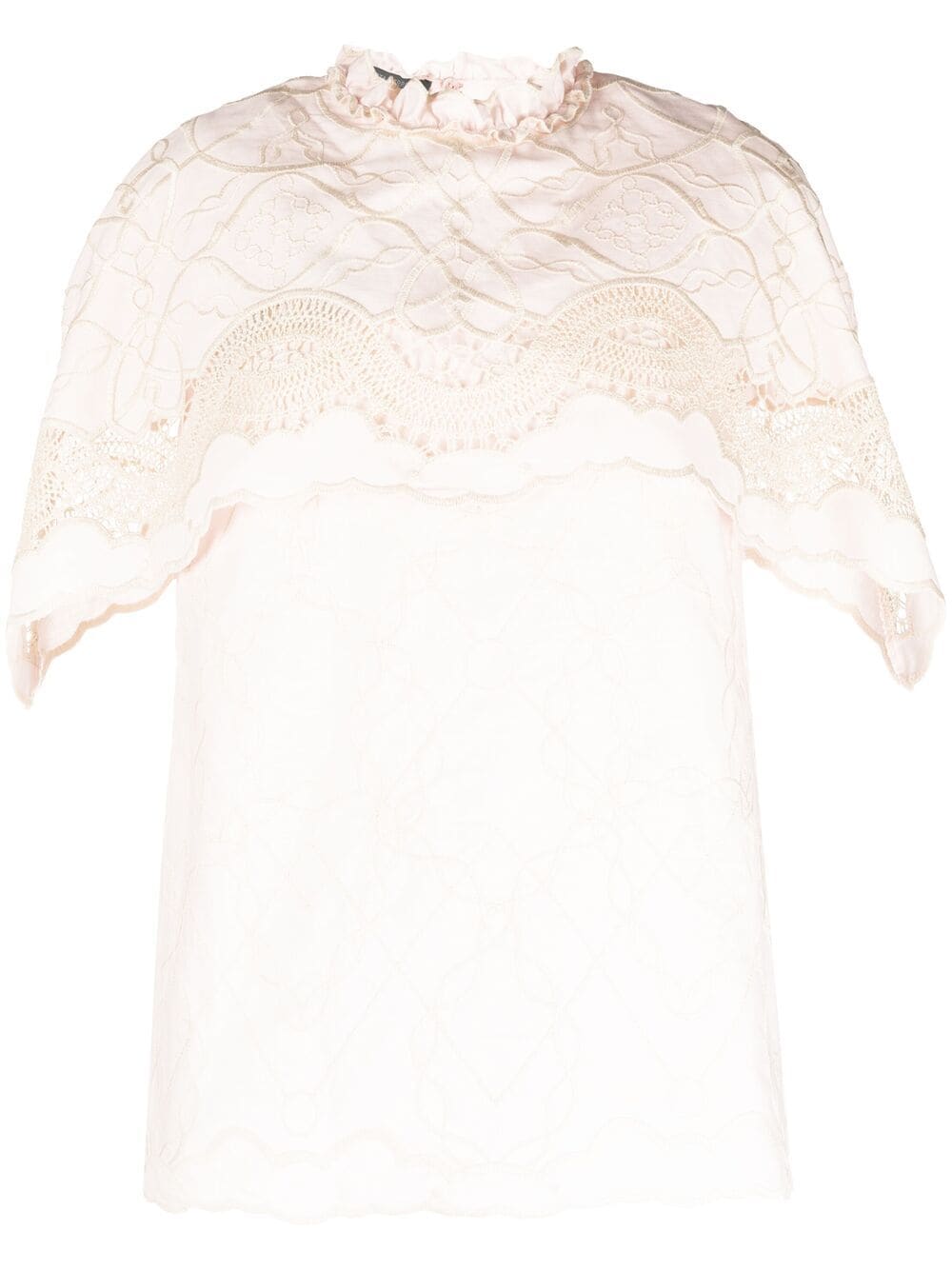 ALBERTA FERRETTI Embroidered Short-Sleeve Blouse
