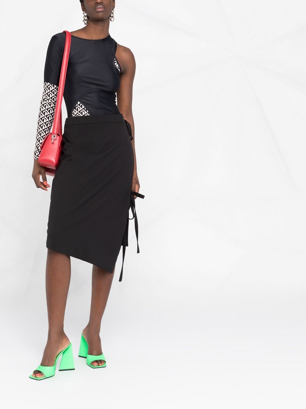 OFF-WHITE Off-White Tie-Fastening Asymmetric Skirt