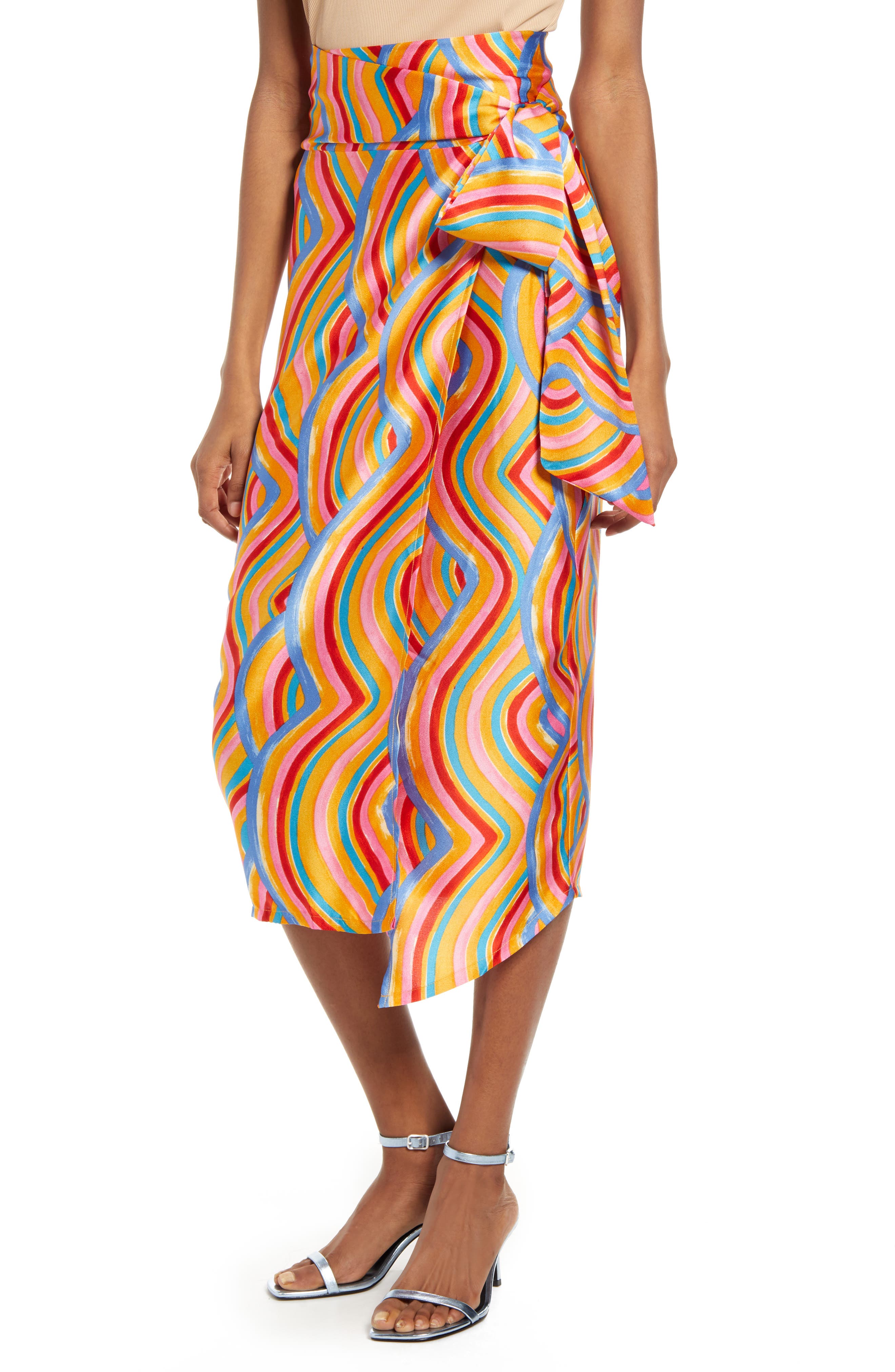 rainbow wrap skirt