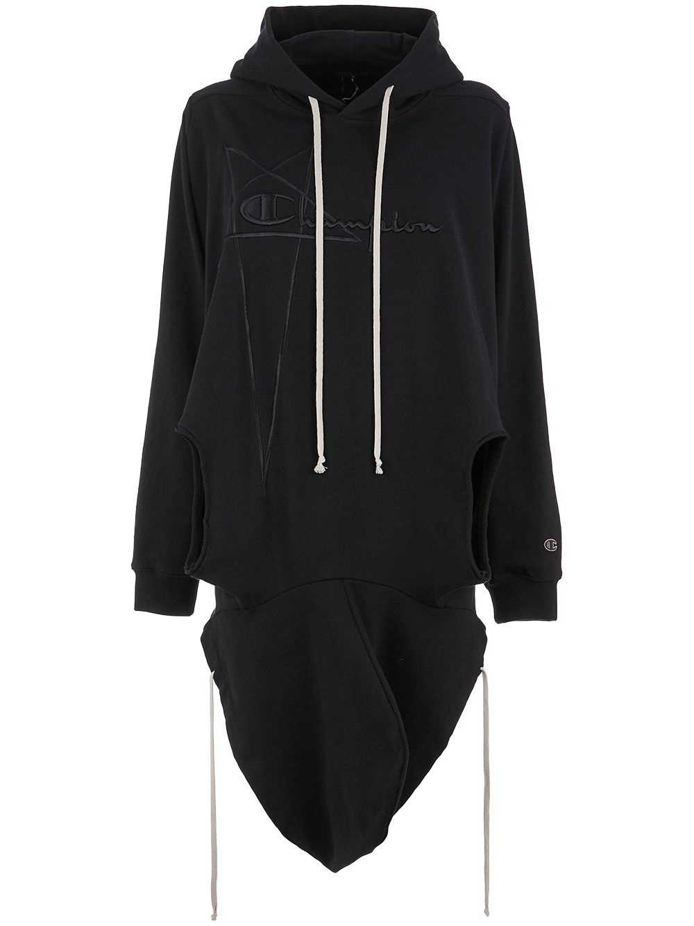 knee length dresses for ladies Lace Trim Long Sleeve Hooded Dress Black / L main image 0