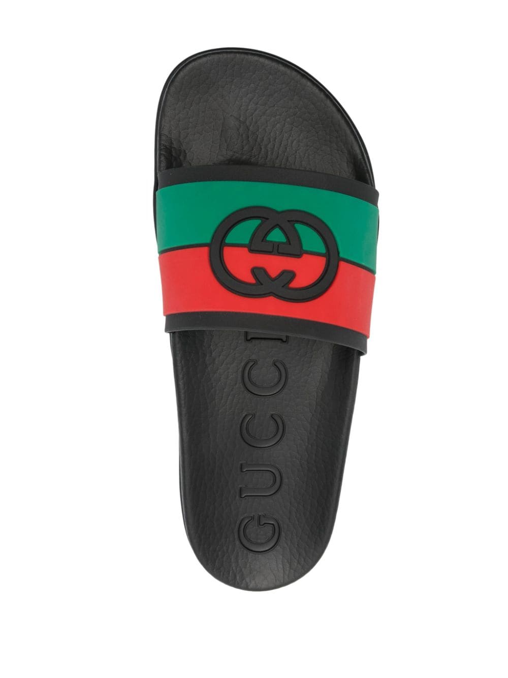 Gucci Interlocking-G Web-Stripe Slides - Black | Editorialist display picture 2