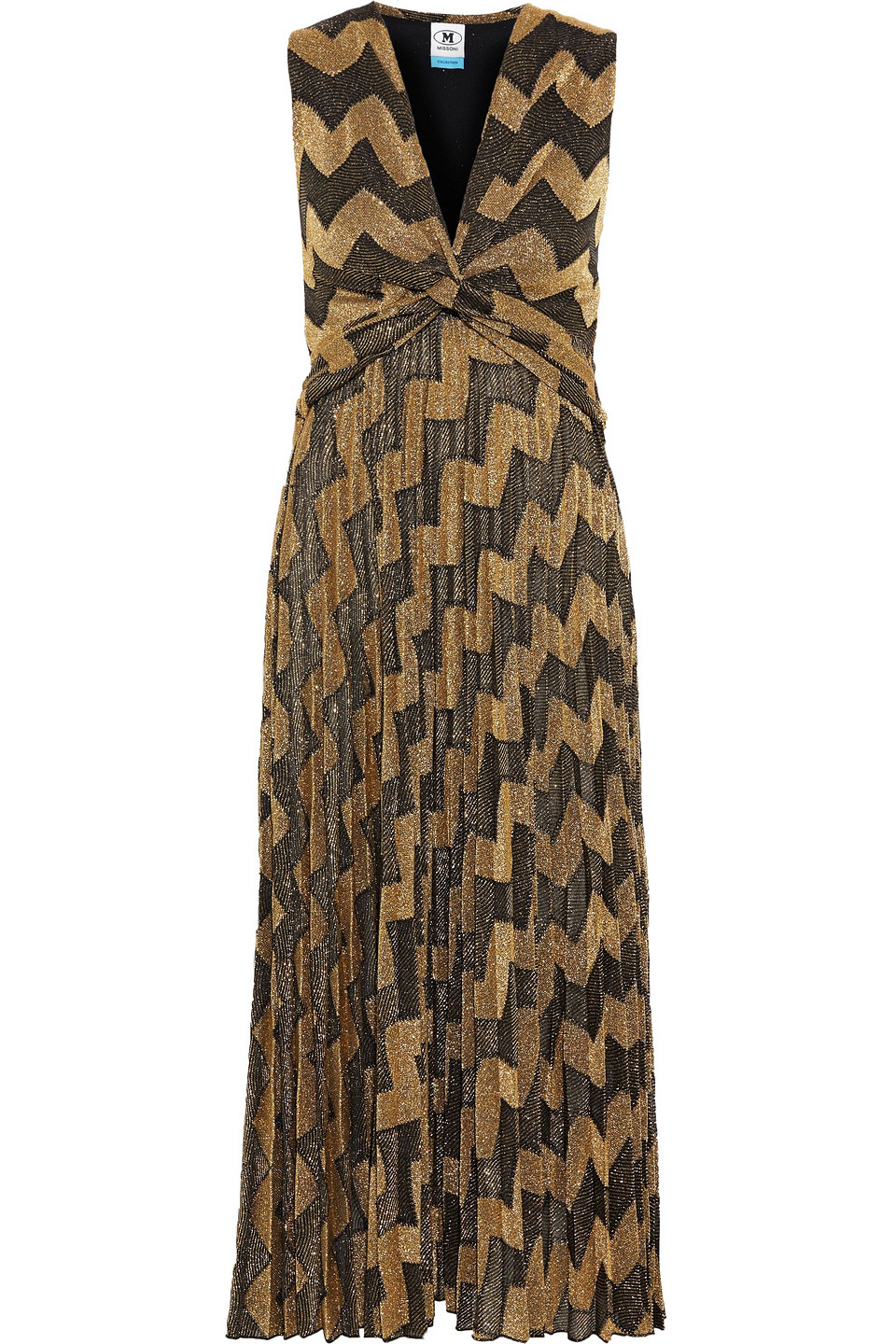 Missoni Twist-Front Metallic Jacquard-Knit Midi Dress Size In Gold - 50%  Off | Editorialist