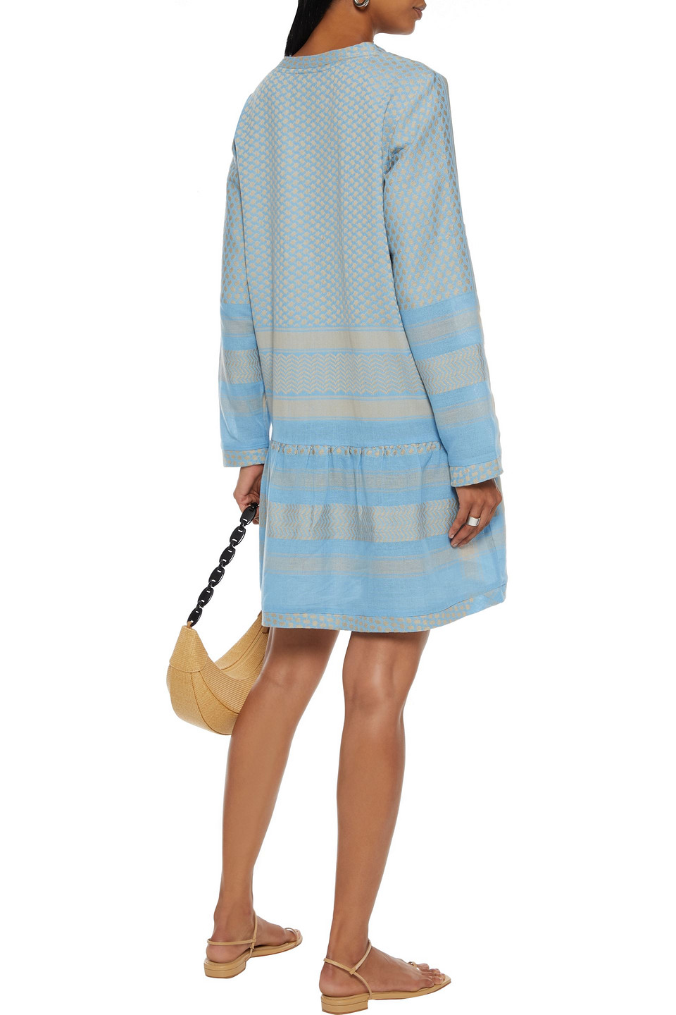 Cecilie Copenhagen 2o Gathered Cotton-Jacquard Mini Dress Size In Azure - 55% Off | Editorialist Cecilie Copenhagen 2o Gathered Cotton-Jacquard Mini Dress Size In Azure - 55% Off | Editorialist