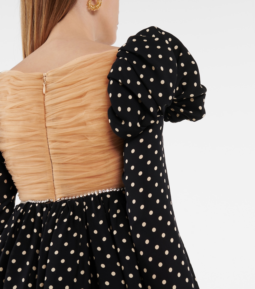 khaite sheer polka dot dress Khaite Trisha Polka-Dot Silk Midi Dress In Black - 40% Off