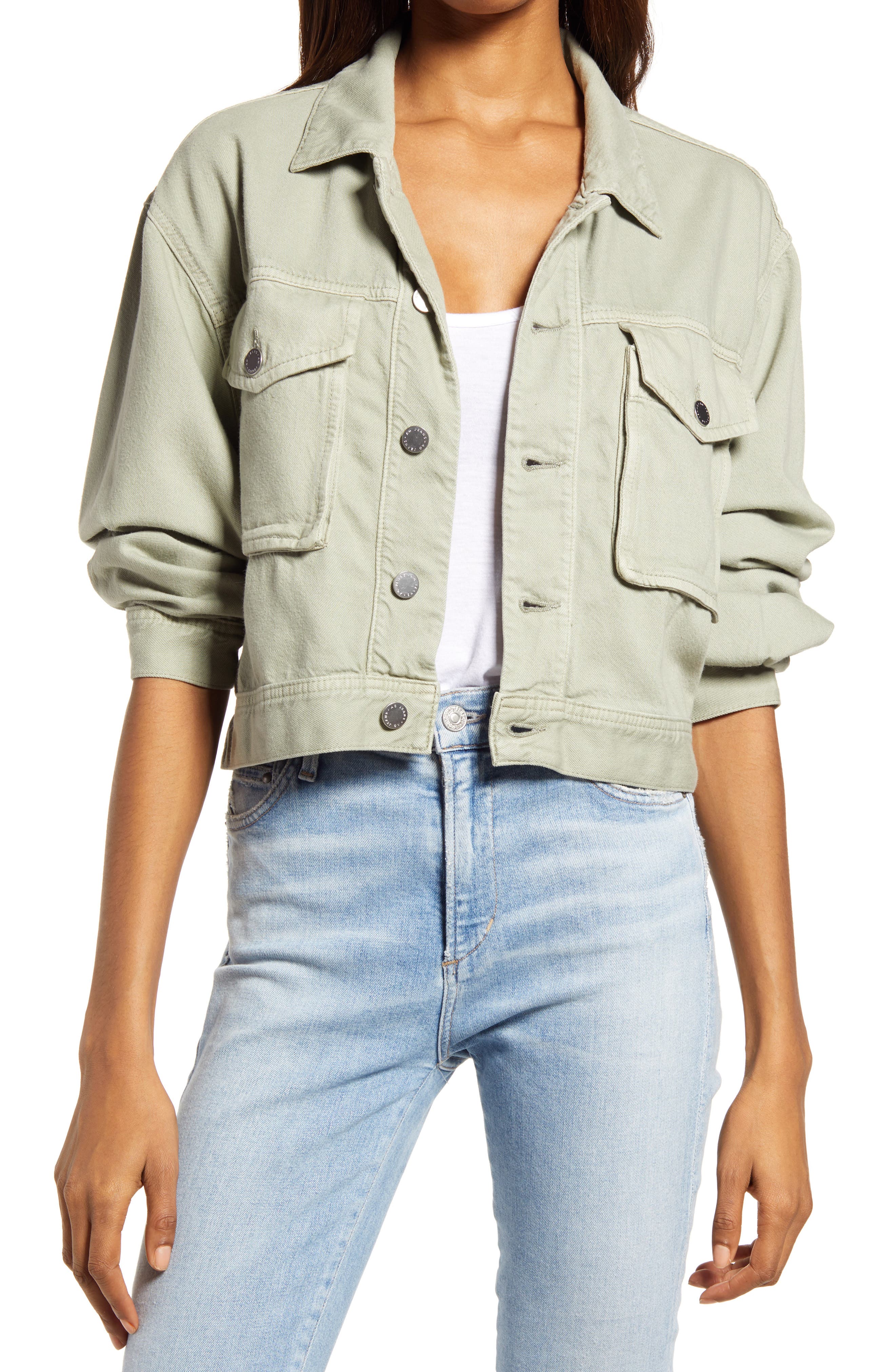 cropped army fatigue jacket