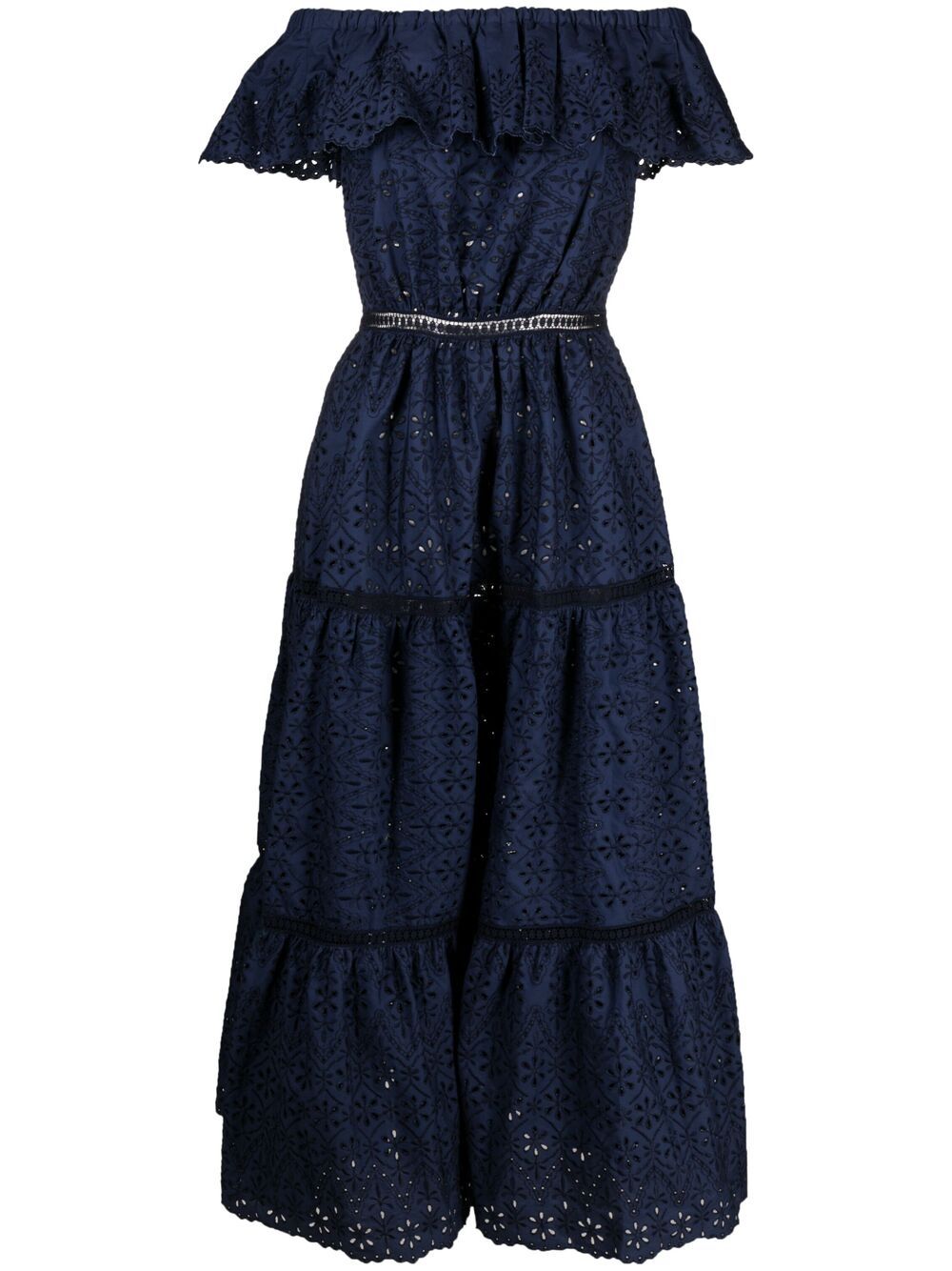 Sabine - Long Sleeve Tie Waist Tiered Maxi Dress