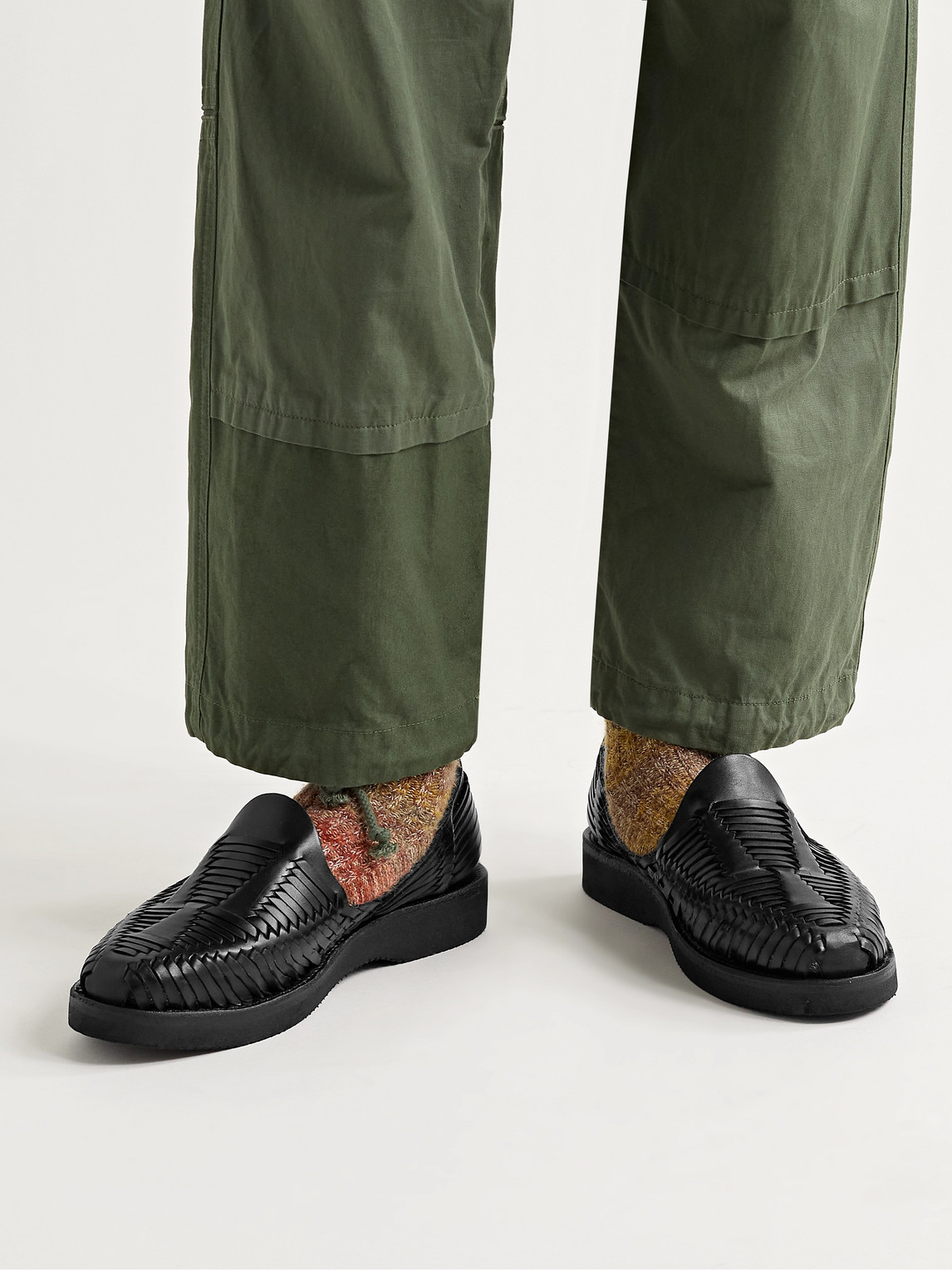 Yuketen Alejandro Huarache - Black Woven Leather Sandals 12 YUKETEN + Chamula Alejandro Woven Leather Huarache Sandals  main image 2