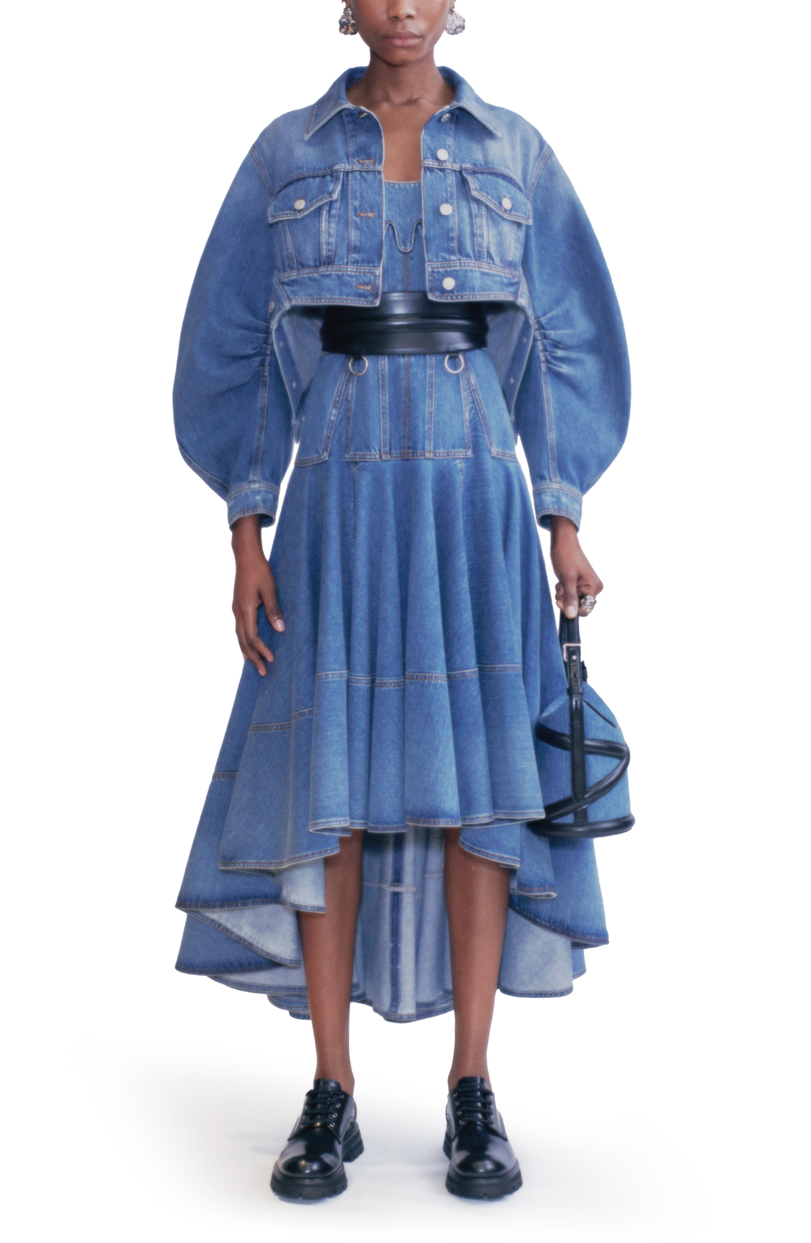alexander mcqueen denim dress
