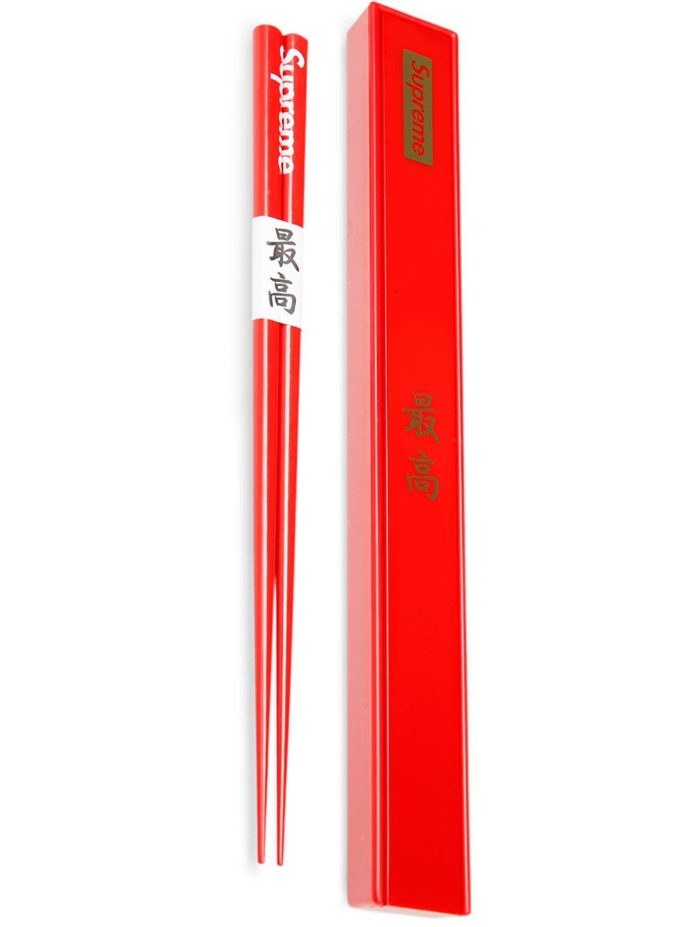 Supreme Logo-Print Chopsticks - Red | Editorialist