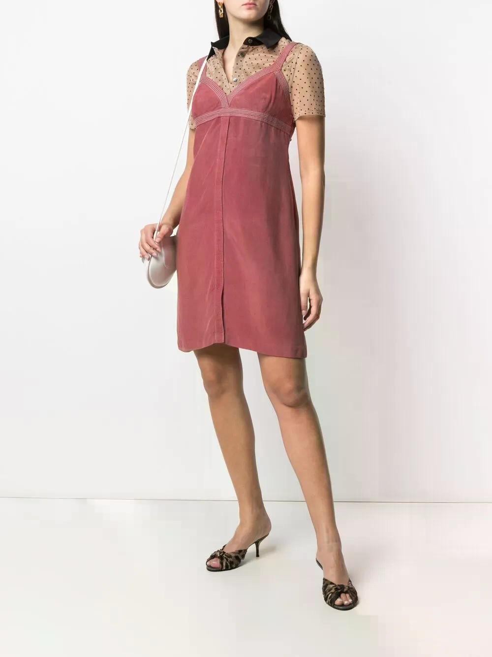VALENTINO Valentino Garavani 1980s Contrast-Stitching Shift Dress