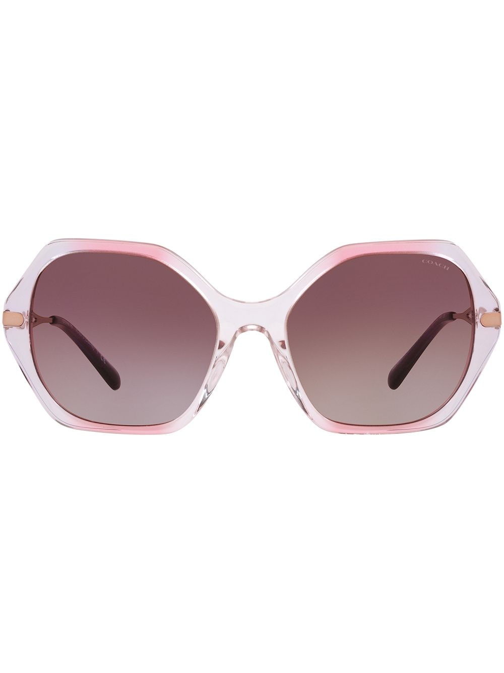 Coach Oversized Pink Sunglasses COACH® Outlet | Geometric Cat Eye Sunglasses main image 2