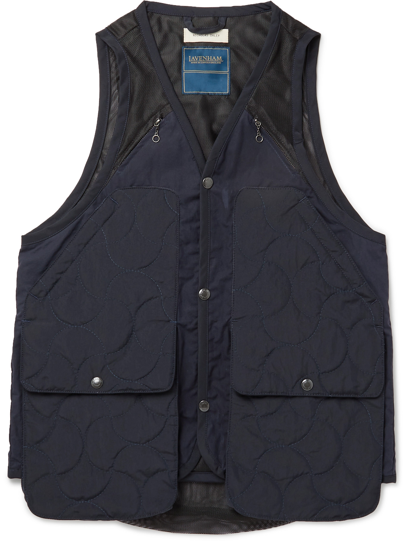 Nicholas Daley Lavenham Sashiko Quilted Waxed-Cotton And Mesh 