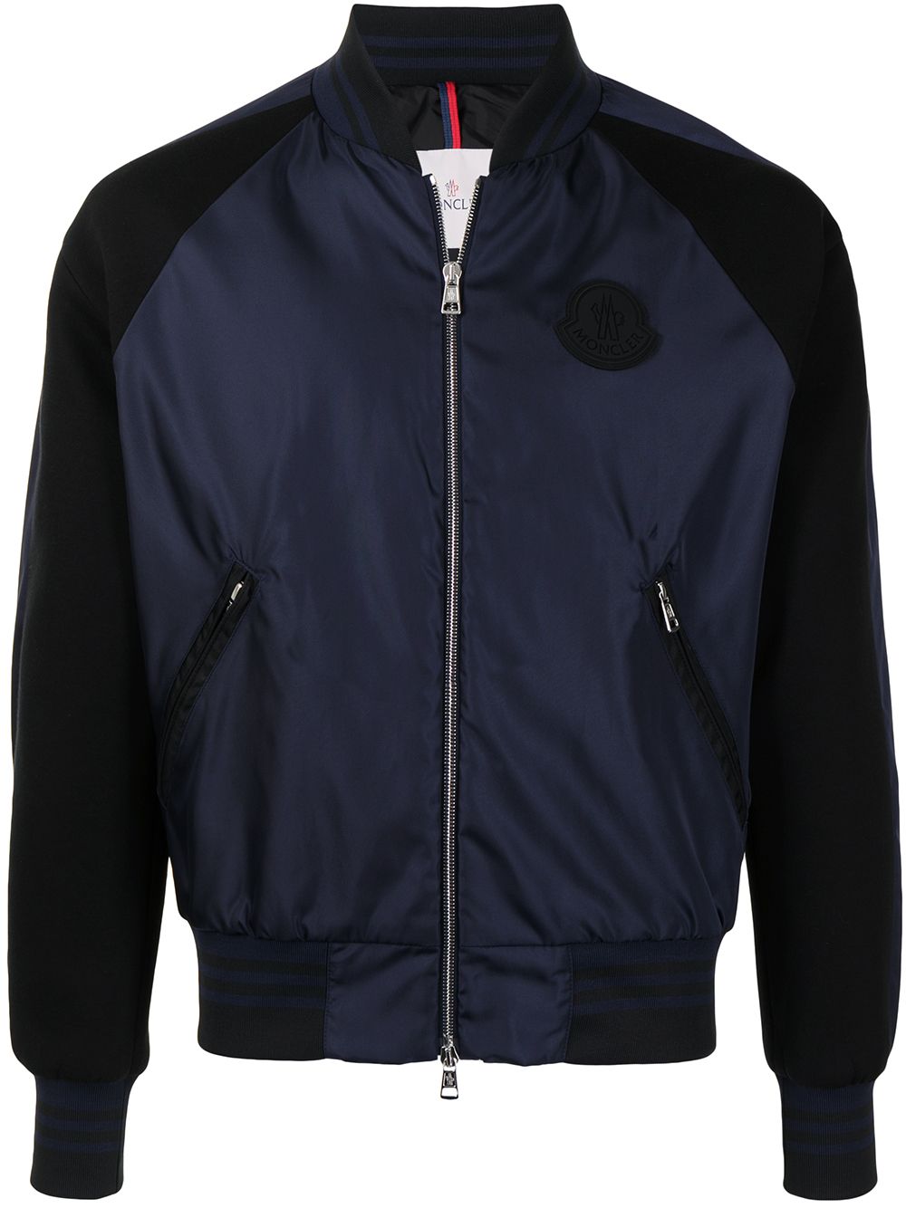 Moncler Bercot Logo Bomber Jacket - Blue | Editorialist