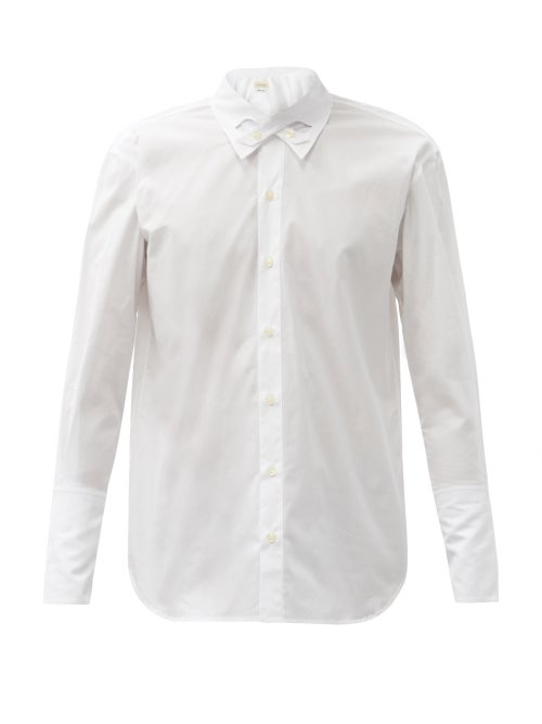 Stefan Cooke Infinity-Collar Cotton-Poplin Shirt In White - 60