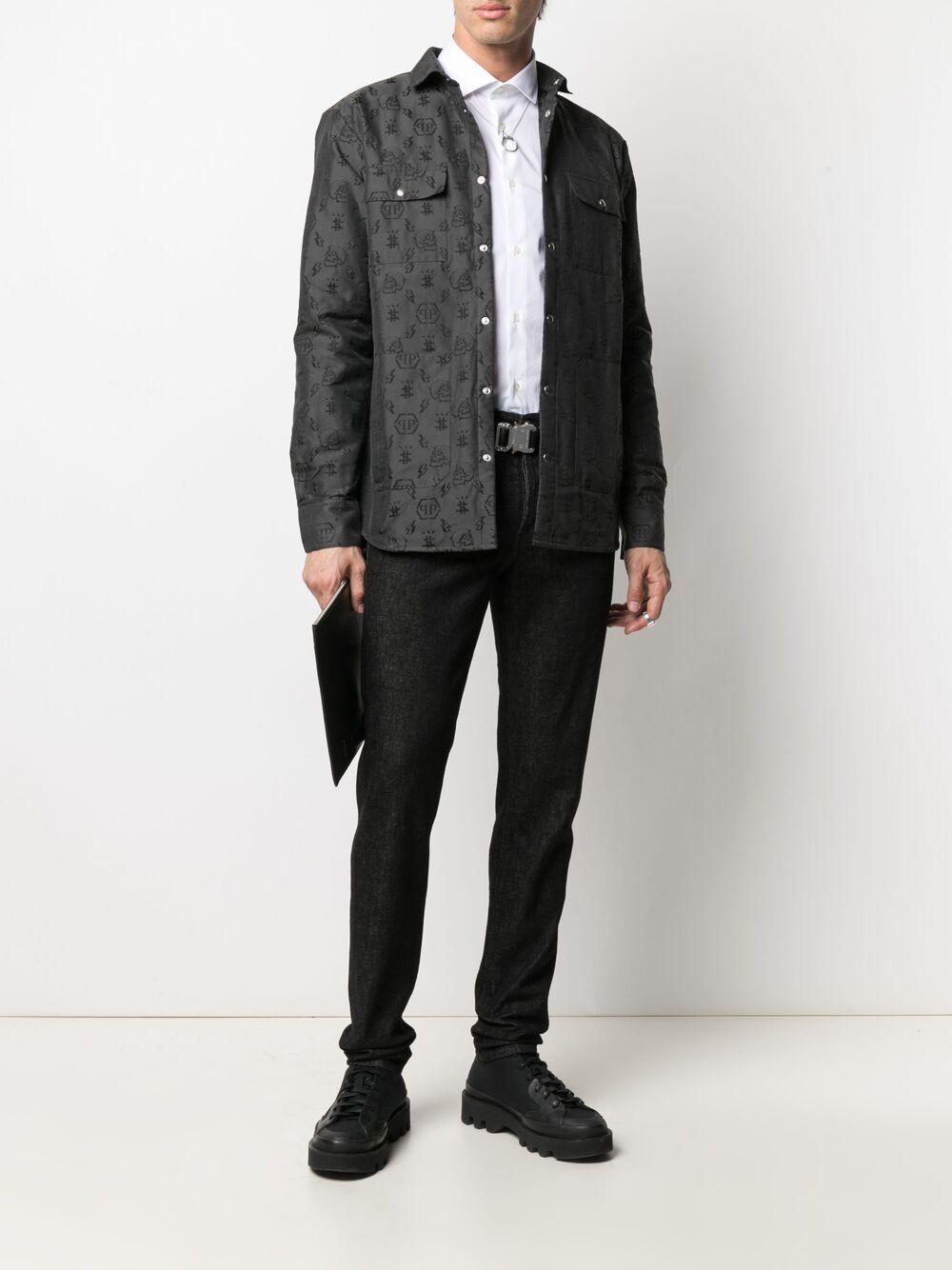PHILIPP PLEIN diamond-cut iconic shirt