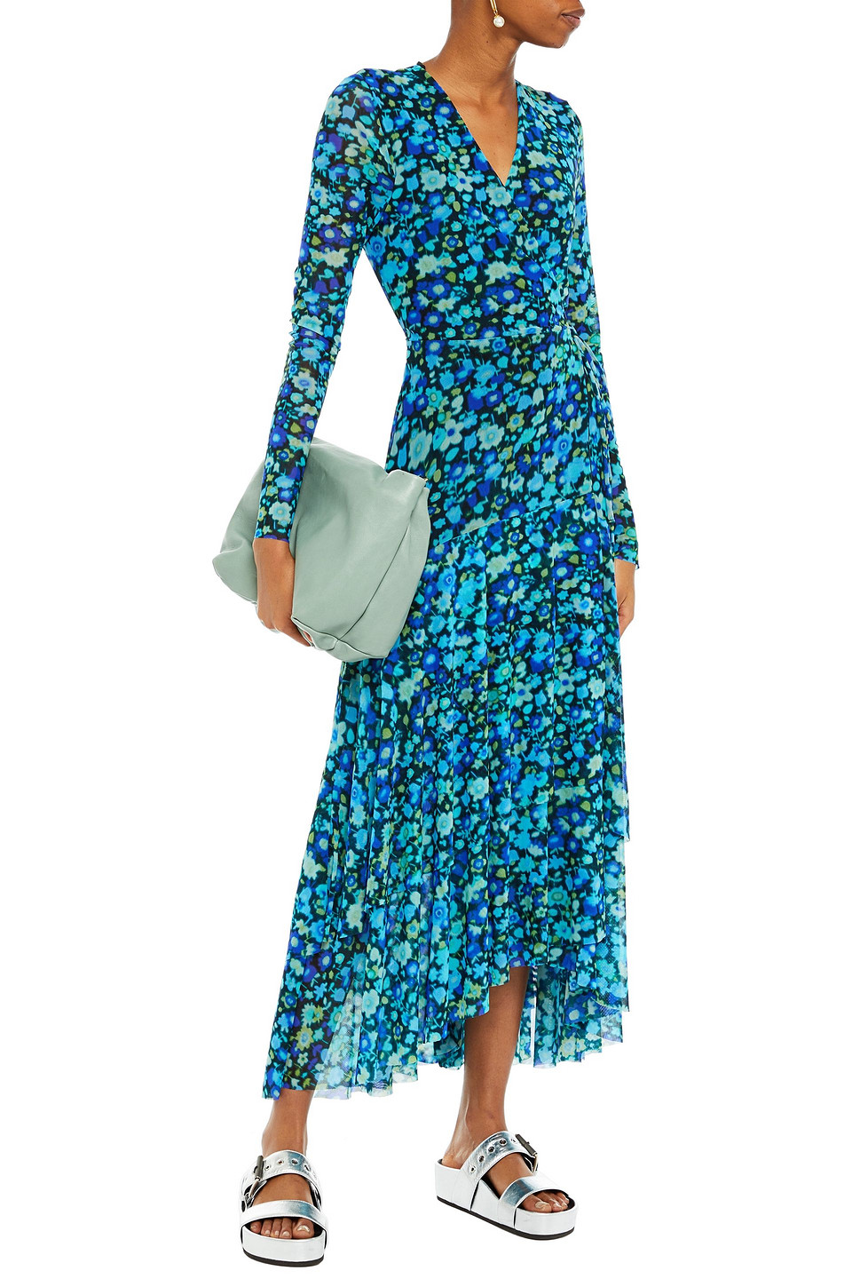 ganni mesh wrap dress GANNI Tilden Mesh Wrap Dress