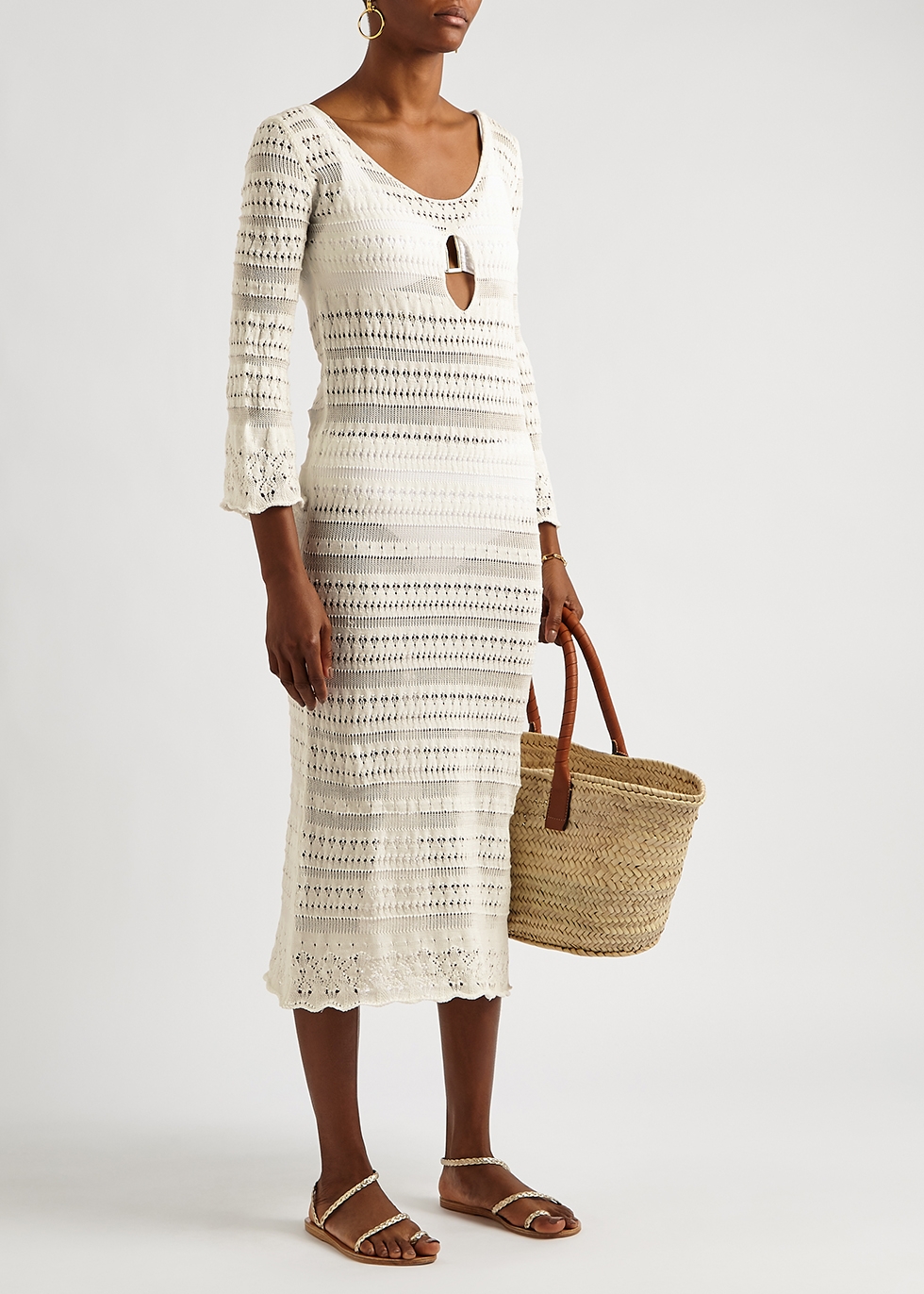 knee length dresses for ladies The Brigitte in Embroidered Fleur – Petite Chérie main image 0