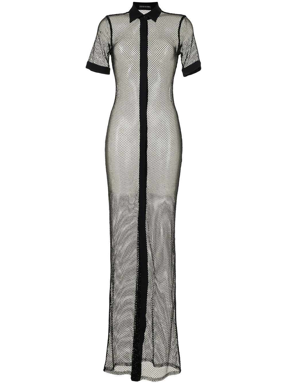 david koma crystal mesh dress David Koma Crystal Mesh Layer Dress In Black - 22% Off