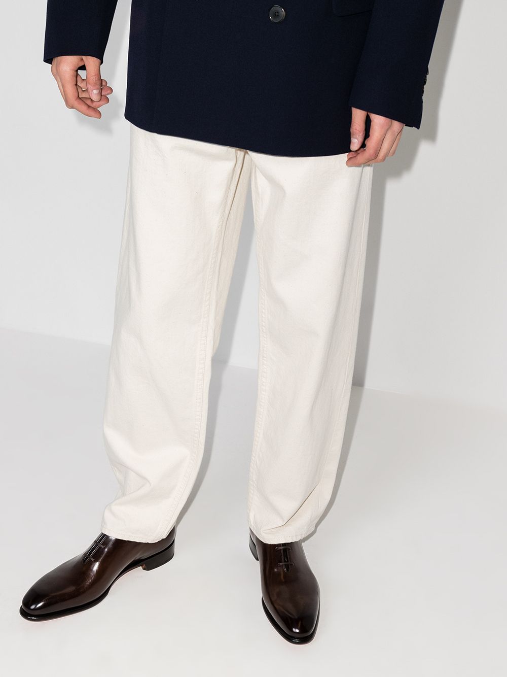 SANTONI Santoni Leather Lace-Up Oxford Shoes
