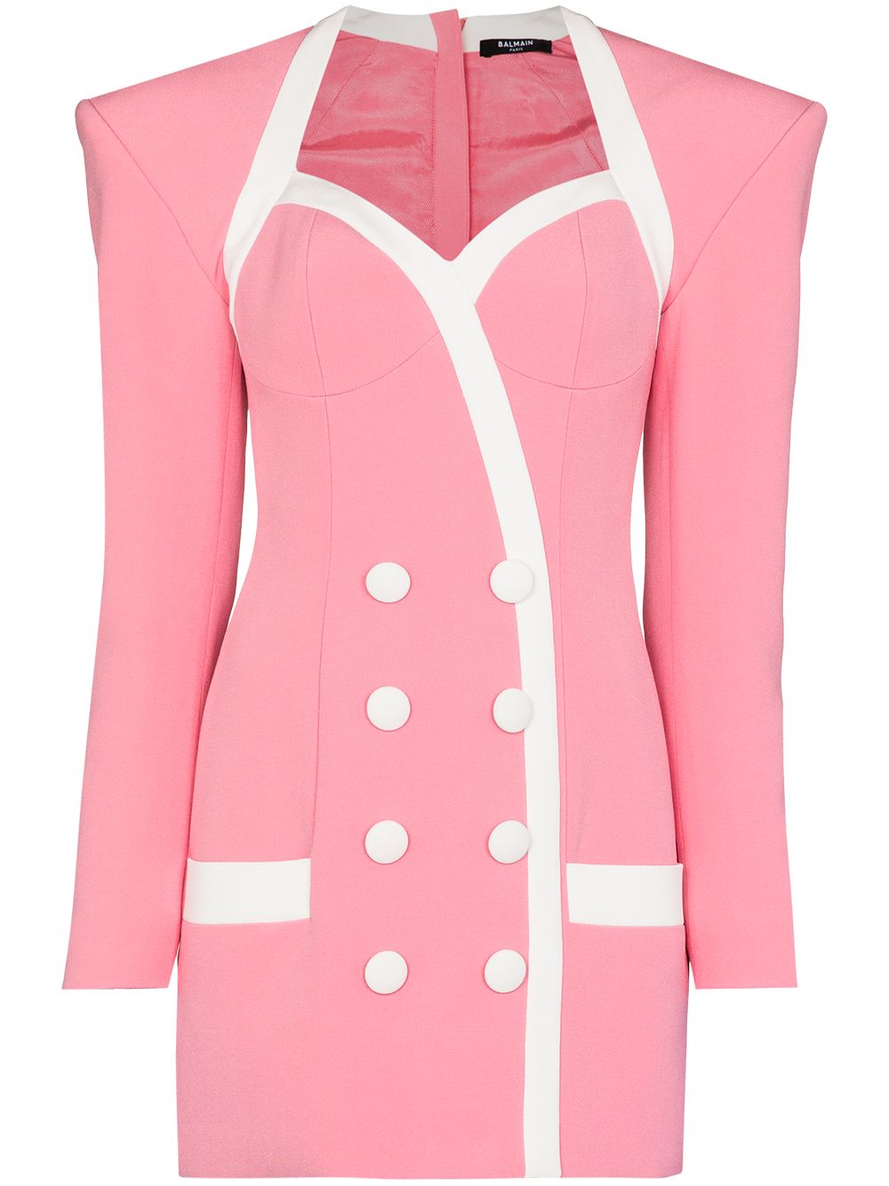 balmain pink blazer dress Balmain Double-Breasted Blazer Dress In Pink - 70% Off