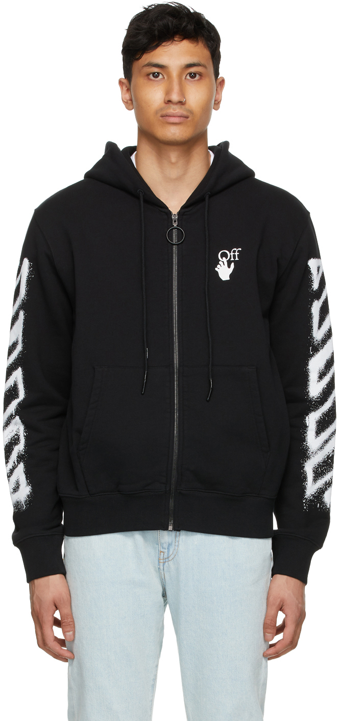 Off-White Black Marker Zippered Hoodie Off-White