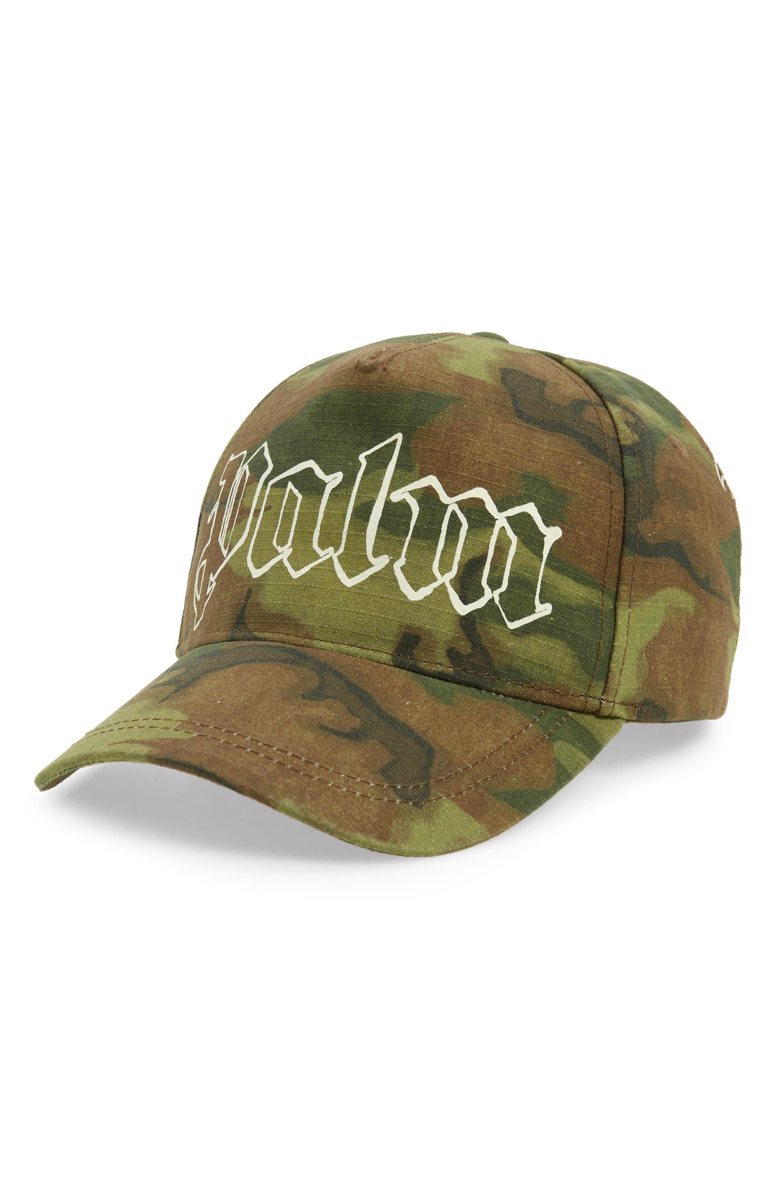Military Logo Camo Baseball Cap Green 