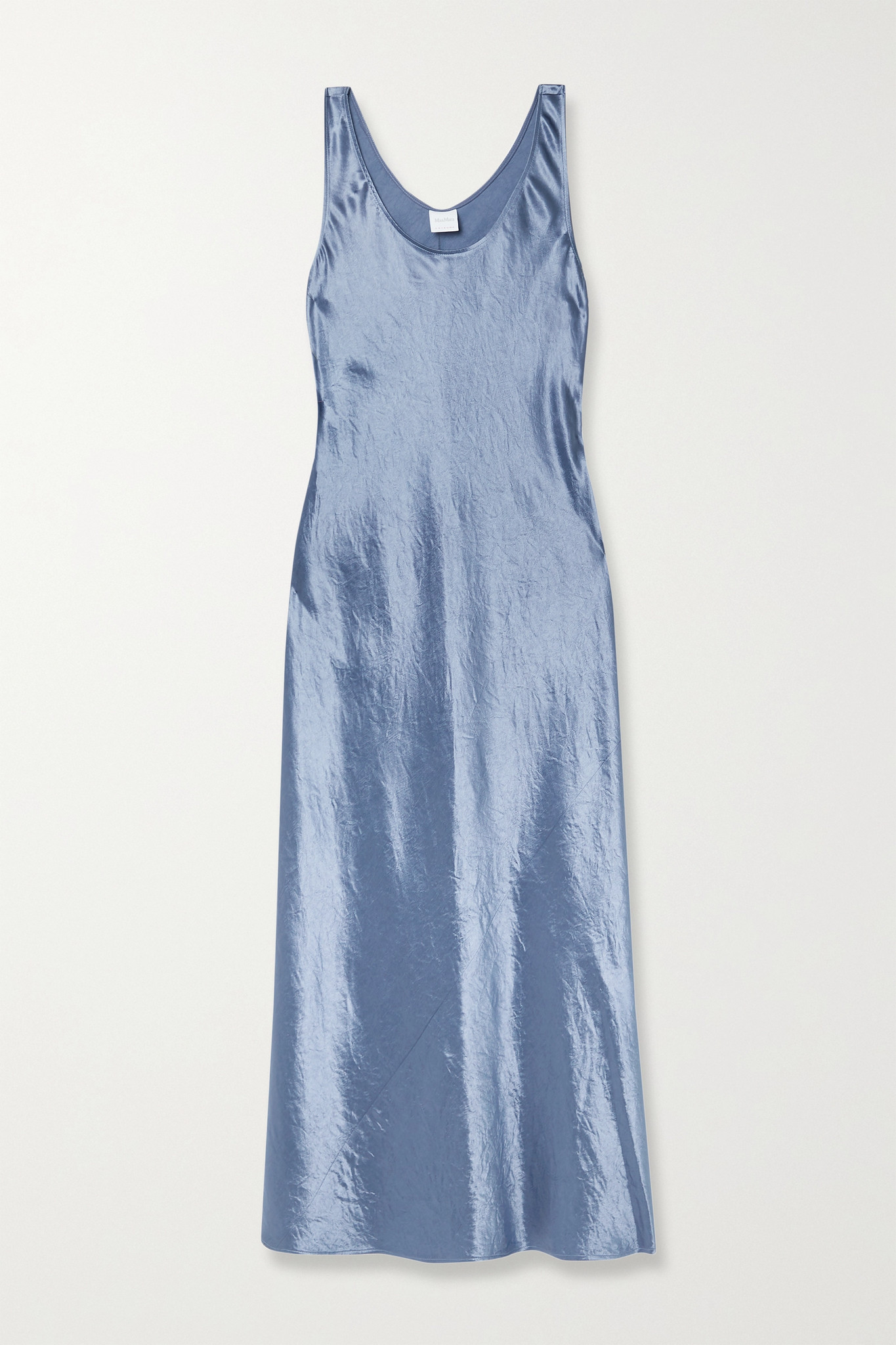 max mara leisure talete satin midi dress Max Mara Leisure Talete Washed-Satin Midi Dress In Blue - 50% Off