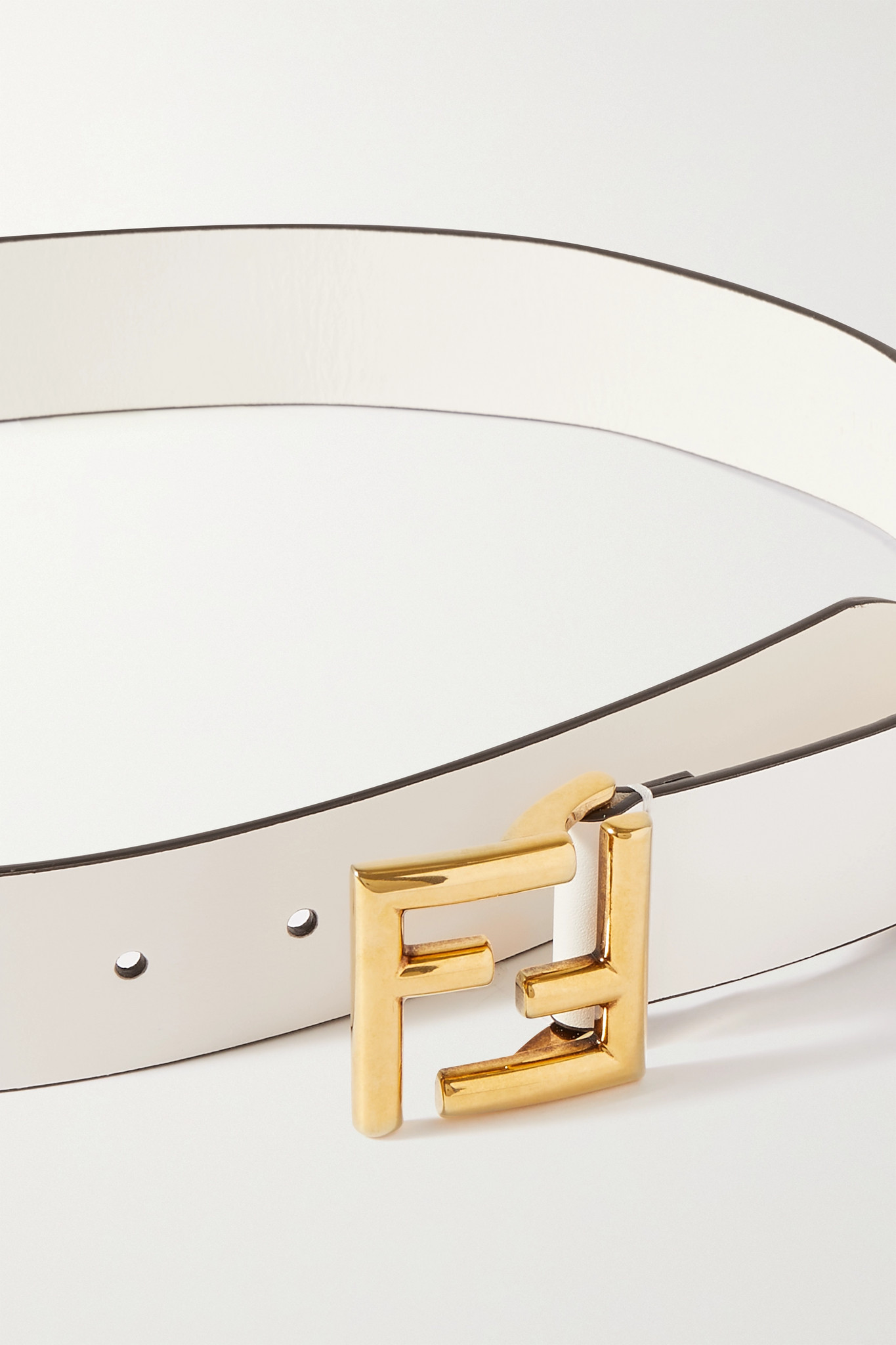 Fendi Leather Waist Belt - White | Editorialist