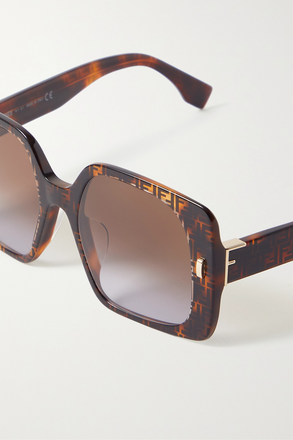 Fendi Oversized Square-Frame Sunglasses - Tortoiseshell - 50  display picture 2