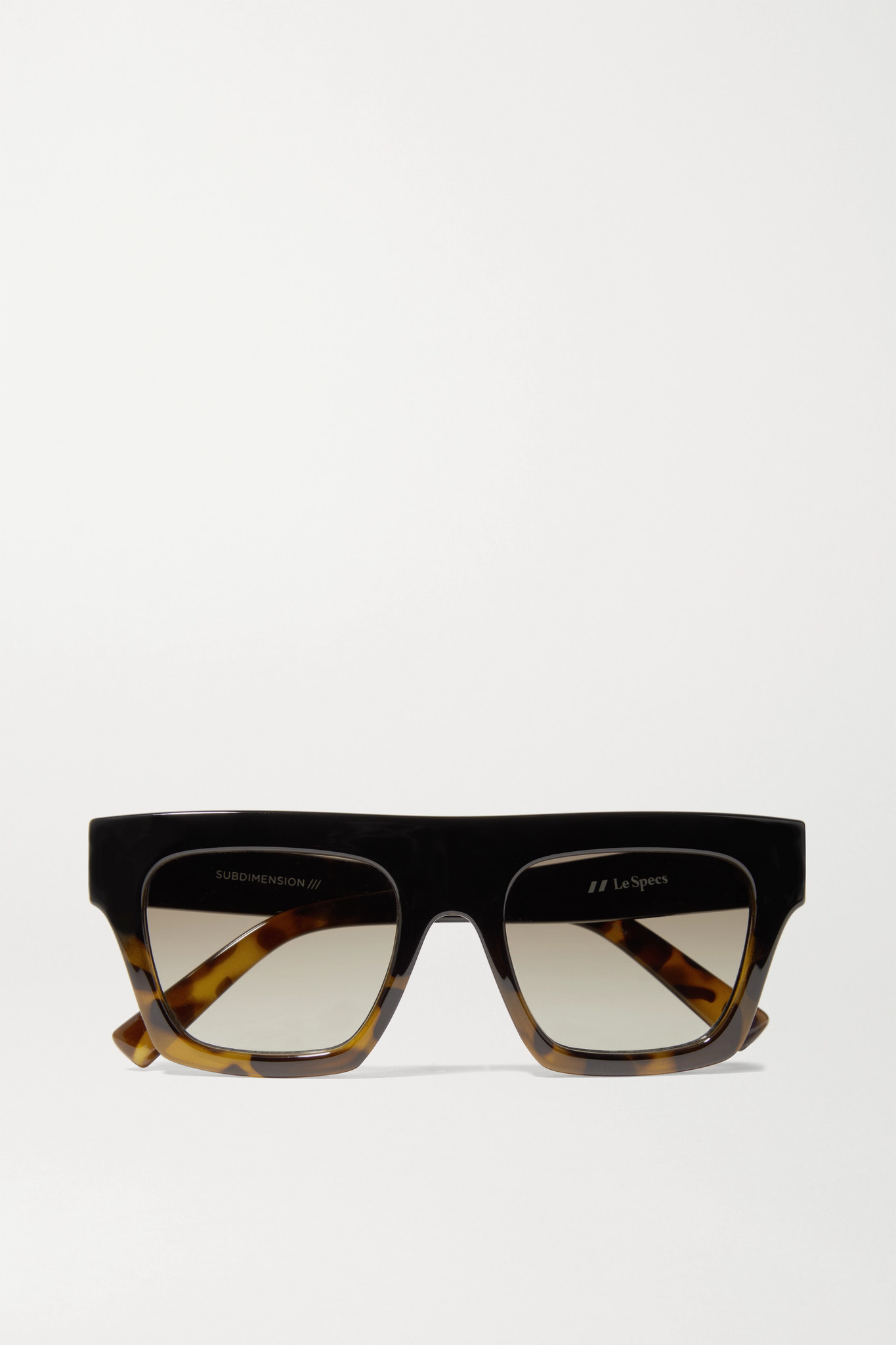 Le Specs Subdimension Sunglasses, Black Tort Suit Contemplation Super Dark Tort Uni-Sex Rectangle Sunglasses  main image 2