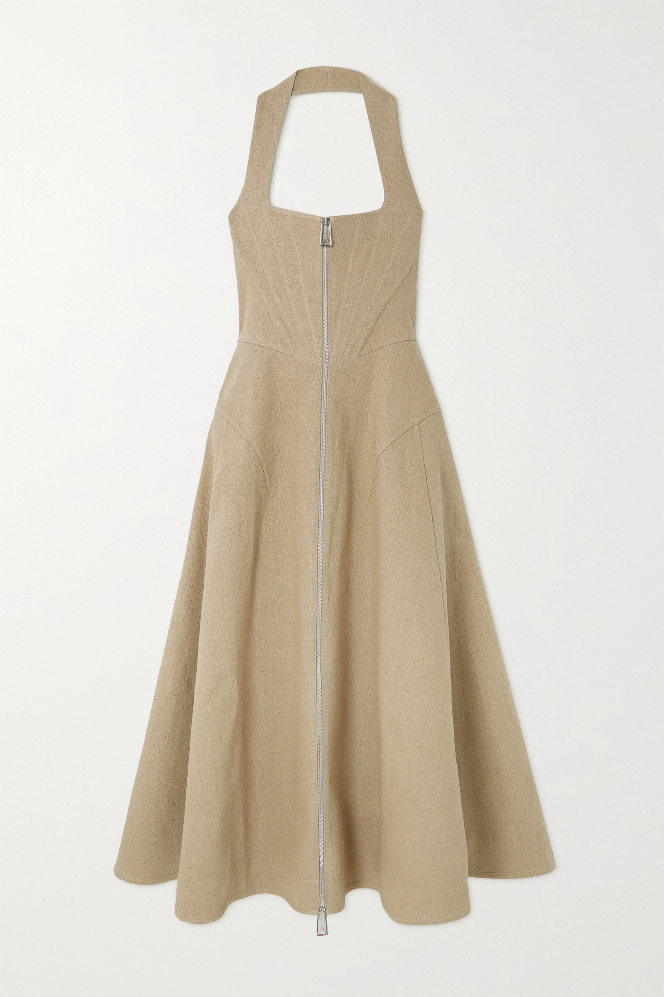 Canvas Halterneck Midi Dress