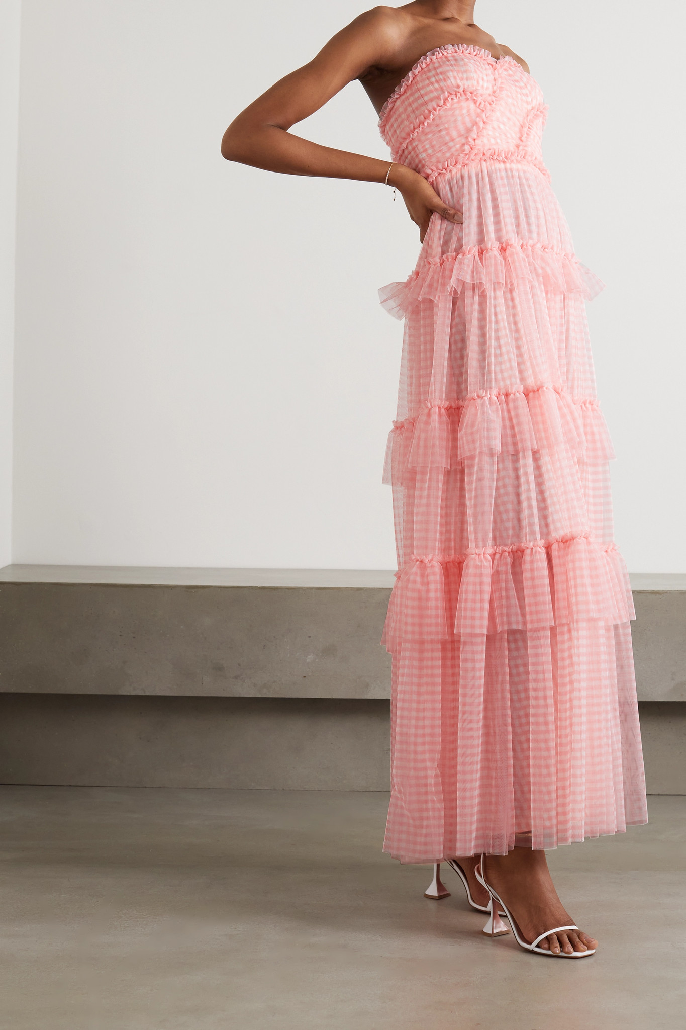 Caroline Strapless Ruffled Tiered 