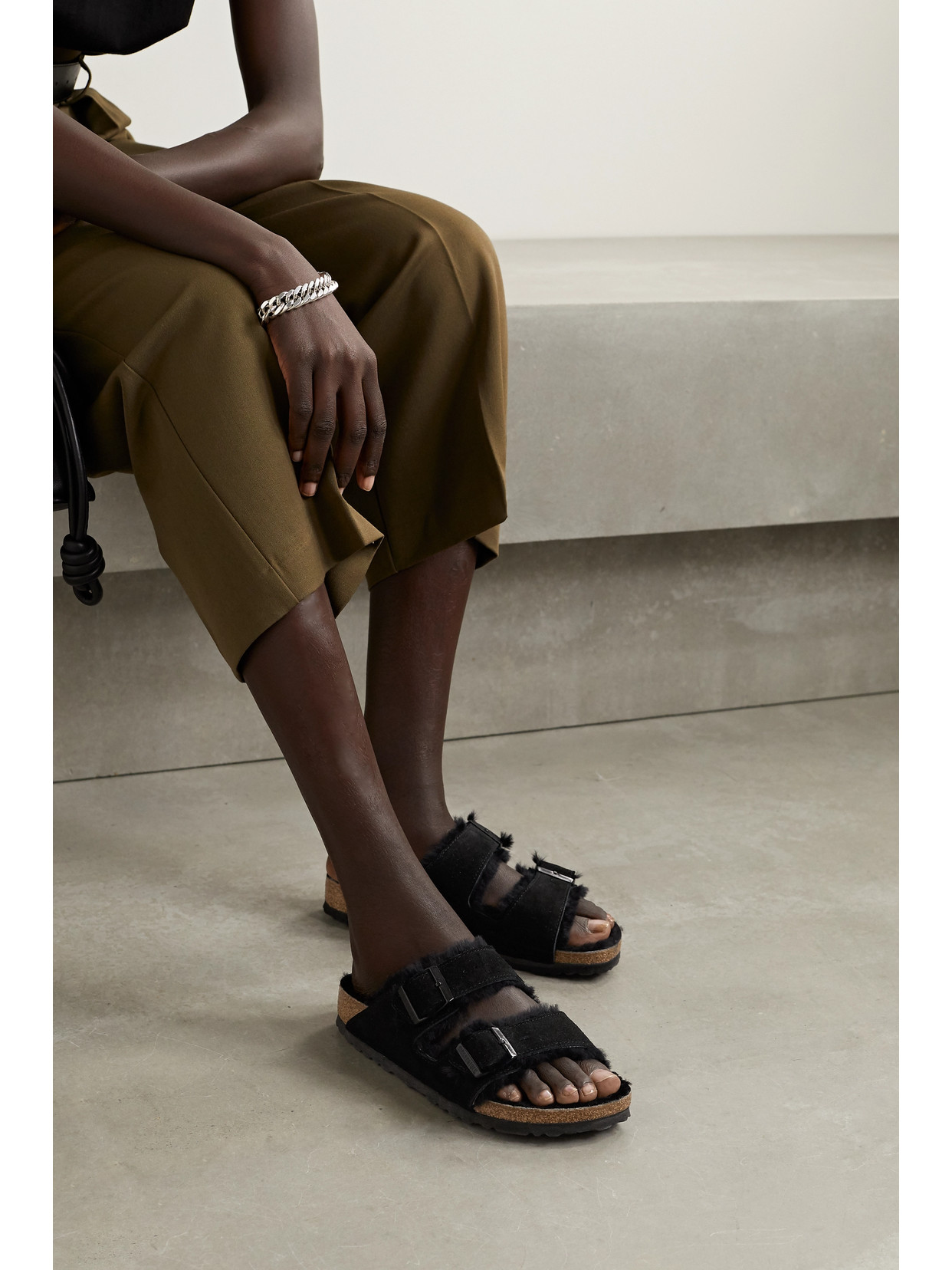 BIRKENSTOCK Birkenstock Arizona Shearling-Lined Suede Sandals