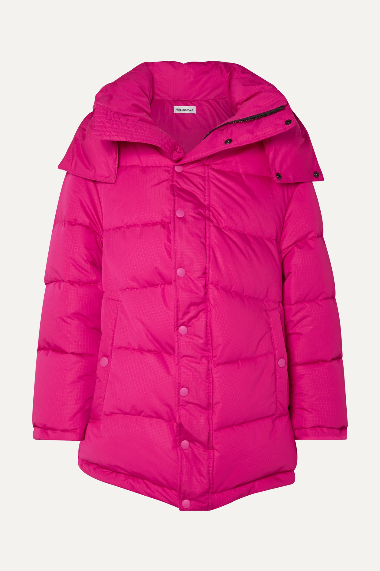 Balenciaga Swing Oversized Padded Ripstop Coat In Pink - 59 Balenciaga Swing Oversized Padded Ripstop Coat In Pink - 59