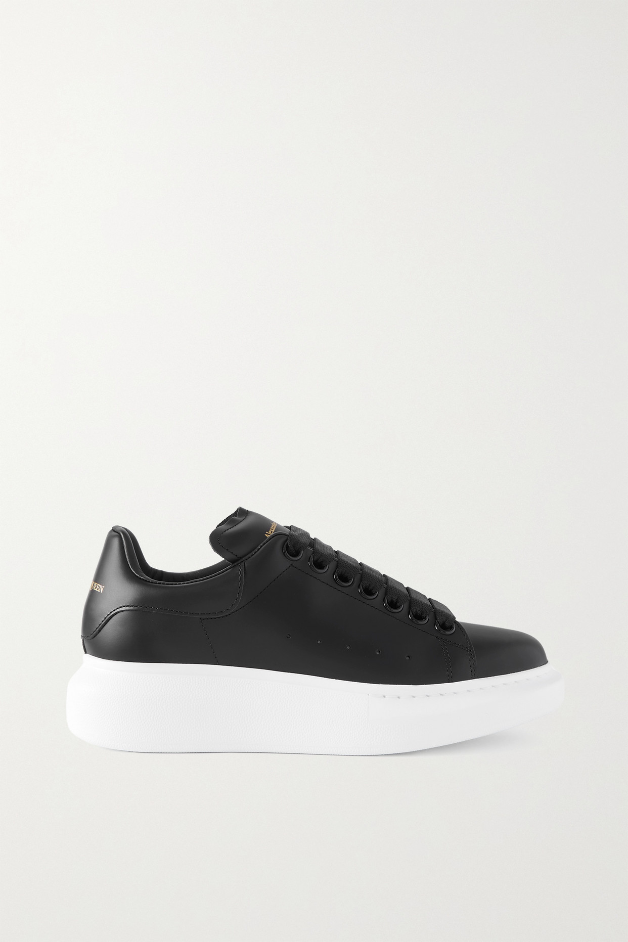 Alexander Mcqueen Zip-Detailed Leather Exaggerated-Sole Sneakers 