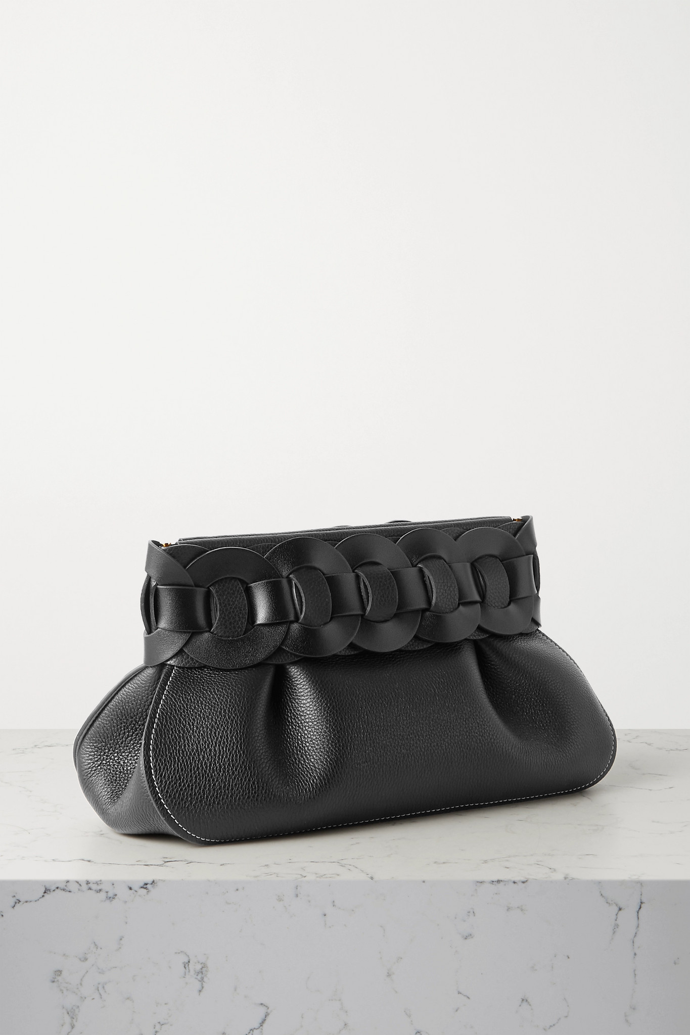 Chloé Darryl Braided Textured-Leather Clutch In Black - 30% Off 